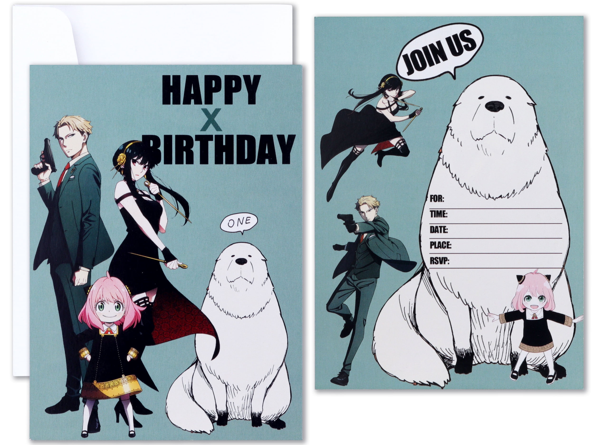 Roffatide Anime Spy x Family Invitations Cards Anya Forger Loid Forger ...