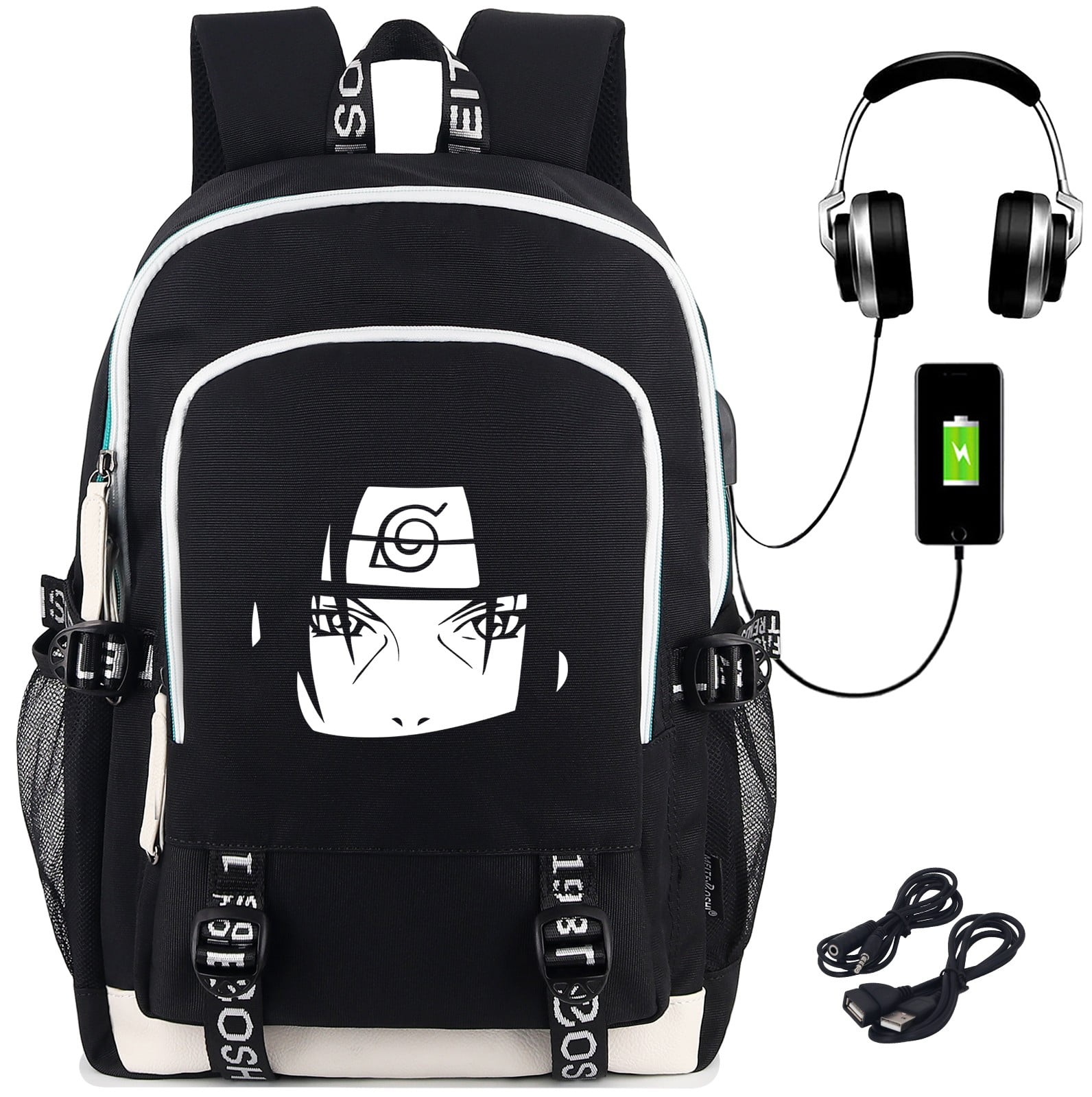 Roffatide Naruto Shippuden Uchiha Itachi Luminous School Backpack, USB ...