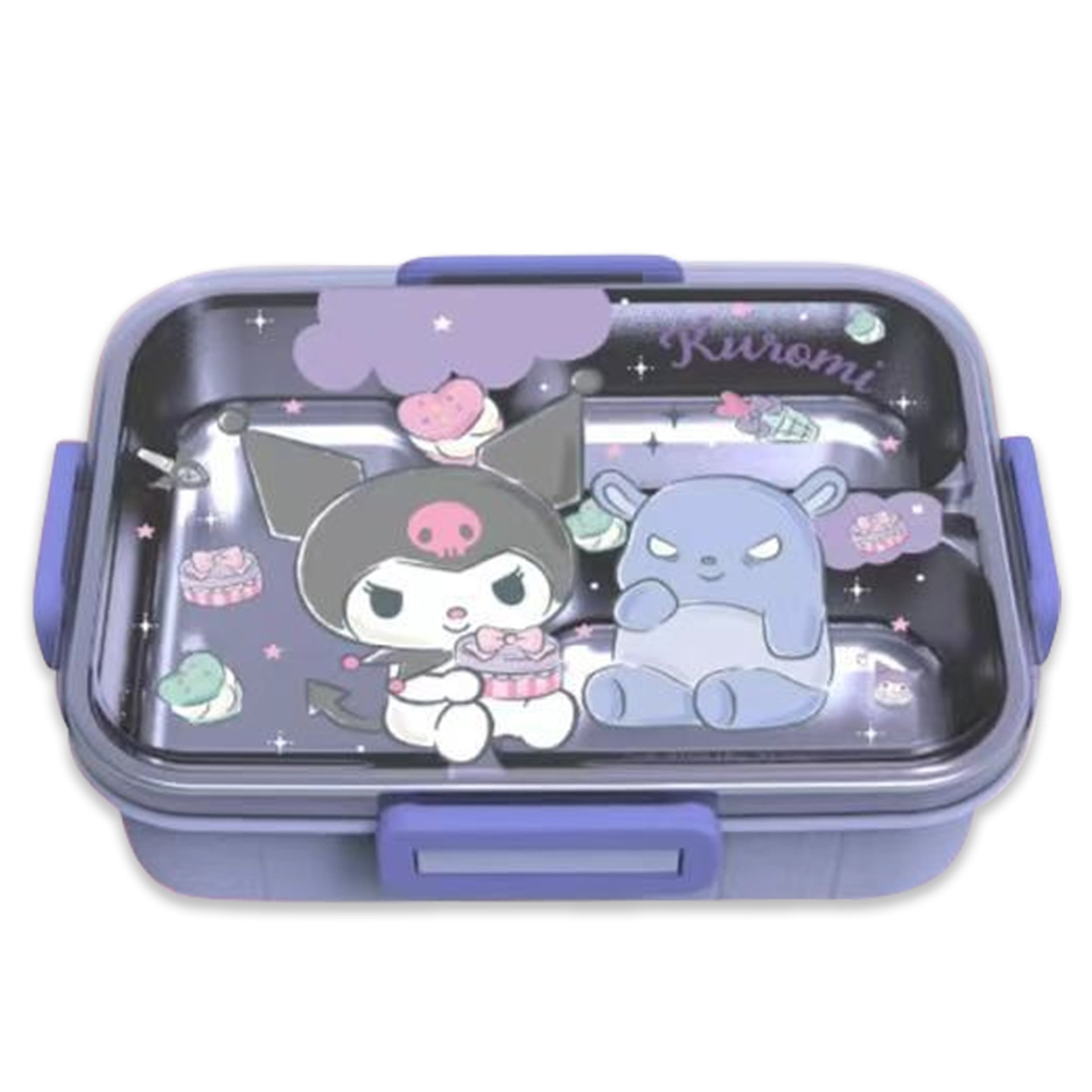 Roffatide Cartoon Cute Kuromi Printed All-in-One Bento Boxes Kawaii 4 ...