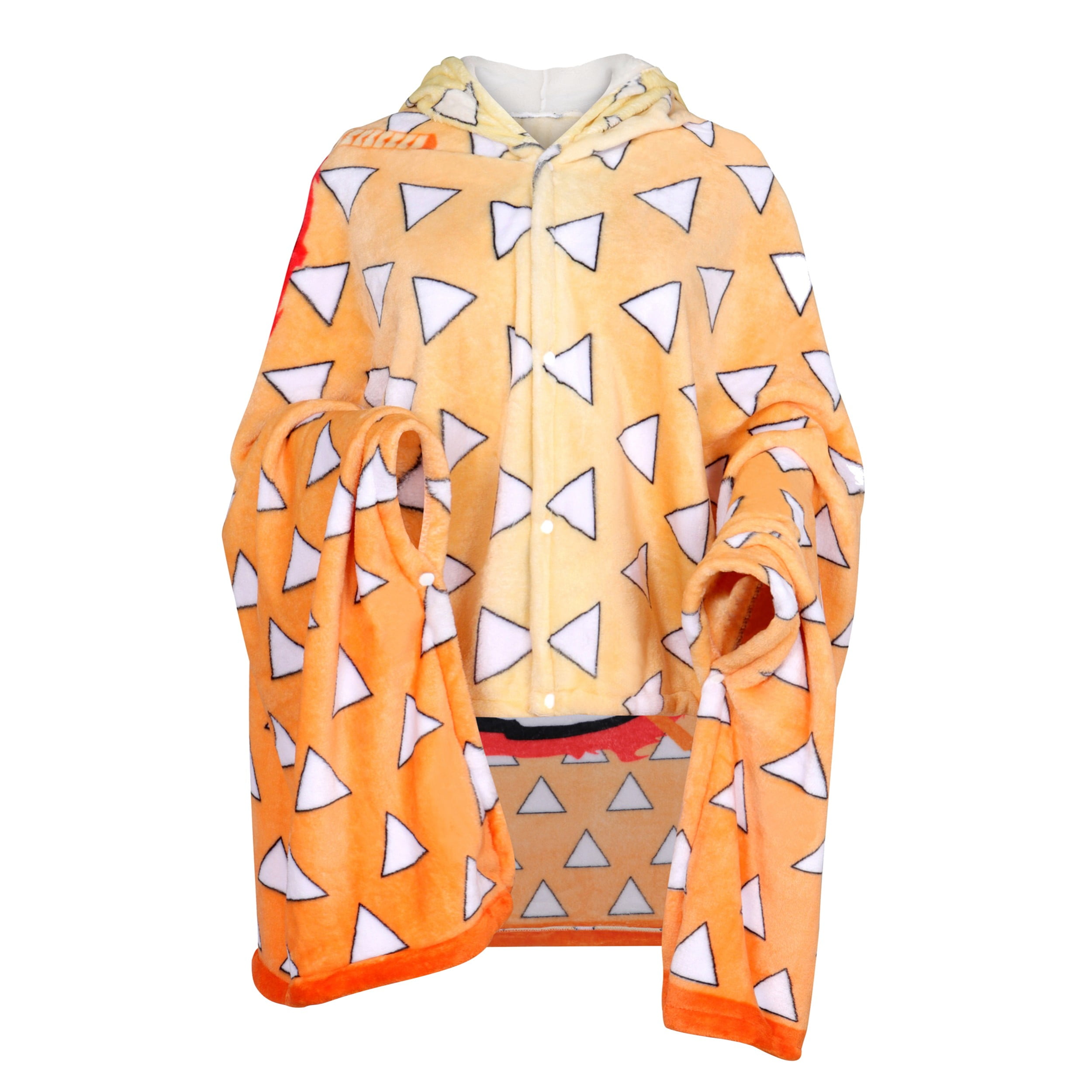 Roffatide Demon Slayer Agatsuma Zenitsu Wearable Blanket Hoodie Anime ...