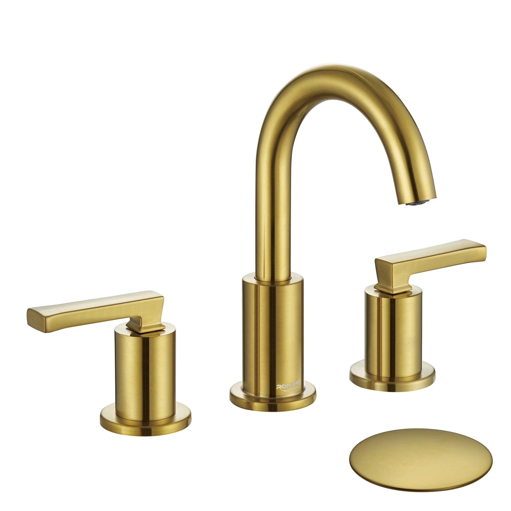 Roffenny 8 inch Widespread Bathroom Faucets Brushed Gold, Modern Two ...