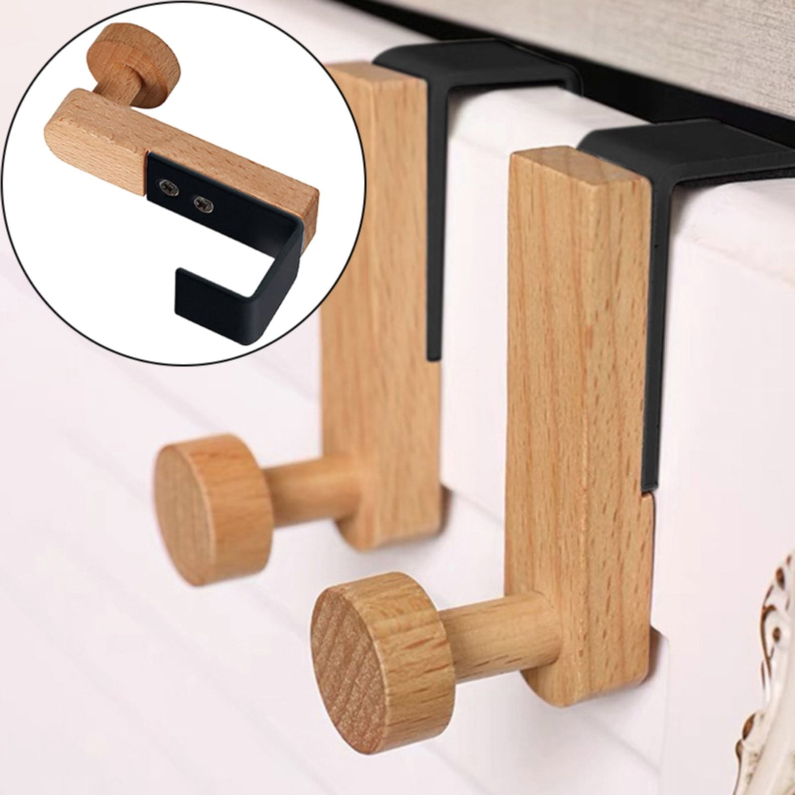 Rofhy 1 Wooden Door Hook,Door Hook Rustic Wooden Hooks Wooden Coat Rack Behind Door Hanger Coat ...