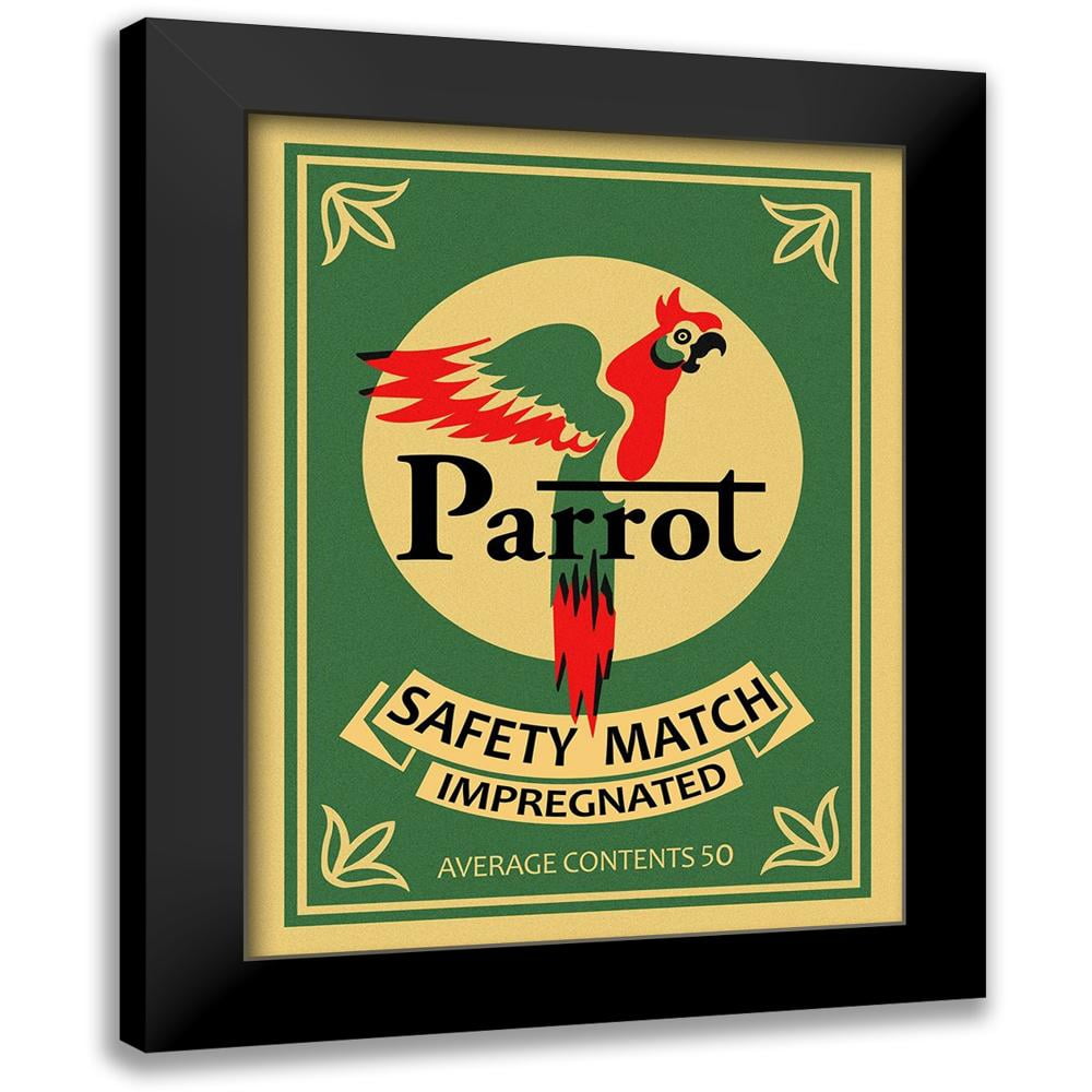 Rogan, Mark 12x14 Black Modern Framed Museum Art Print Titled - Parrot Safety Matches - Walmart.com