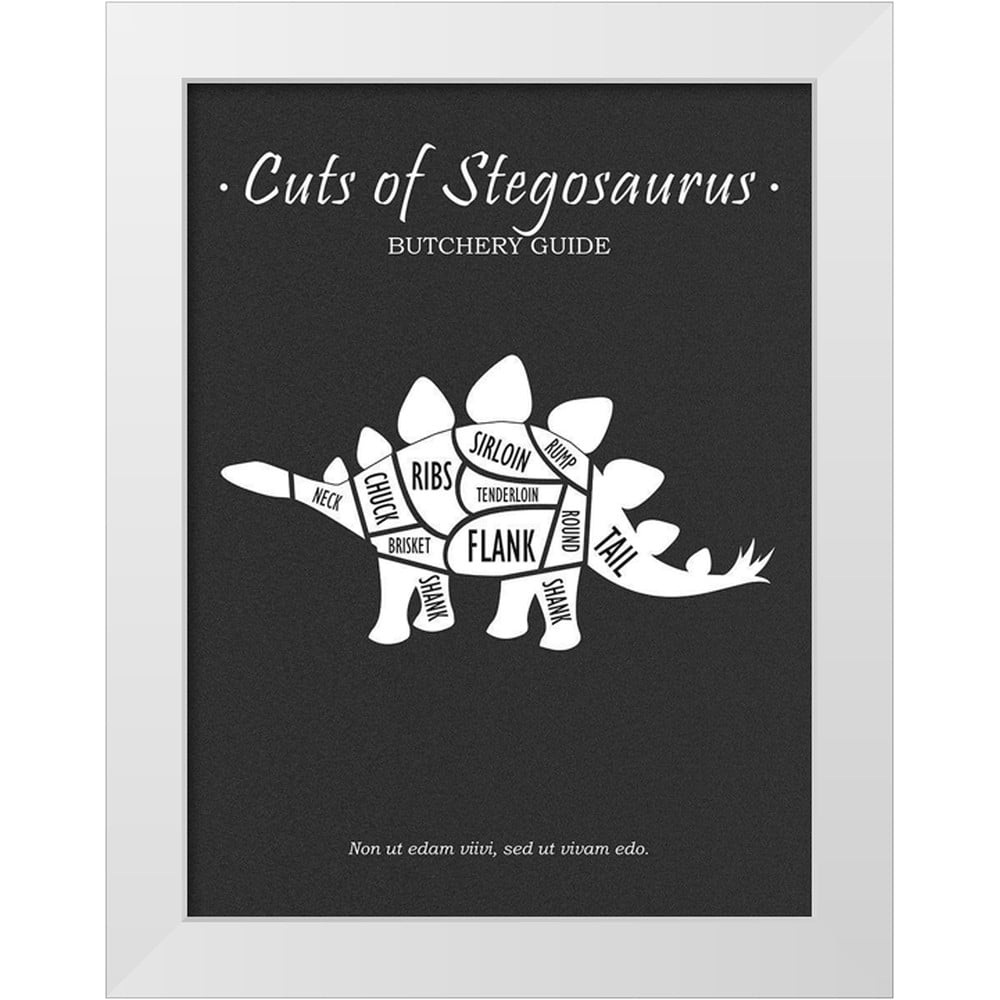 Rogan, Mark 12x14 White Modern Wood Framed Museum Art Print Titled - Butchery Stegasaurus ...