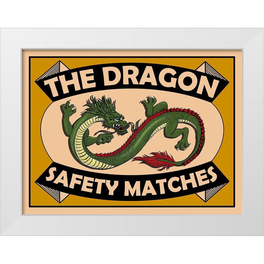 Rogan, Mark 14x12 White Modern Wood Framed Museum Art Print Titled - Dragon Safety Matches ...