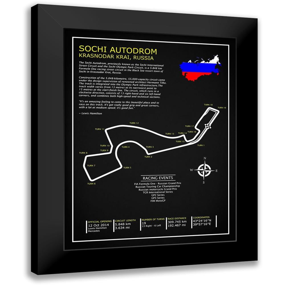 Rogan, Mark 15x18 Black Modern Framed Museum Art Print Titled - Sochi Autodrom Russia BL ...