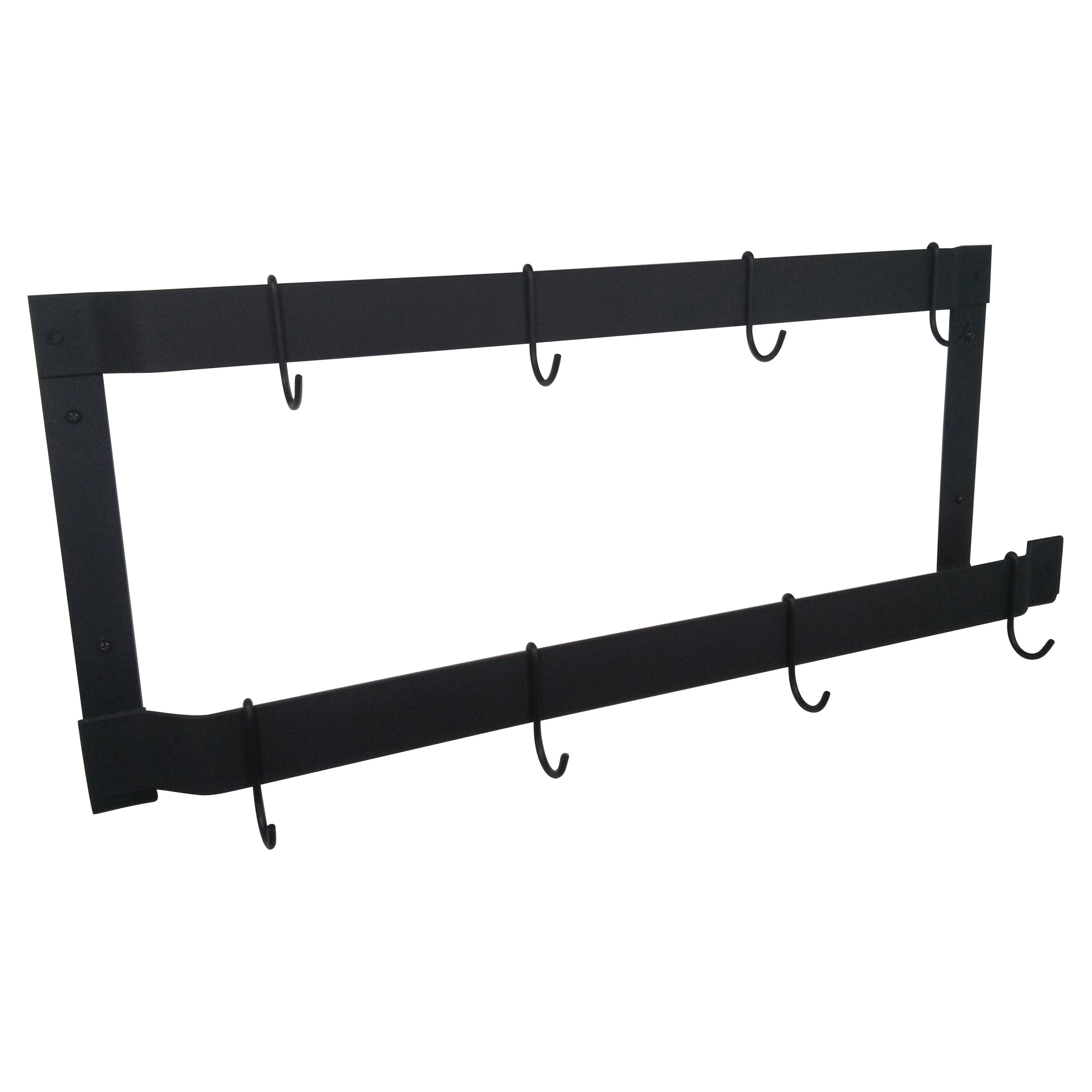 Rogar Offset Double Wall Mounted Pot Rack in Black - Walmart.com