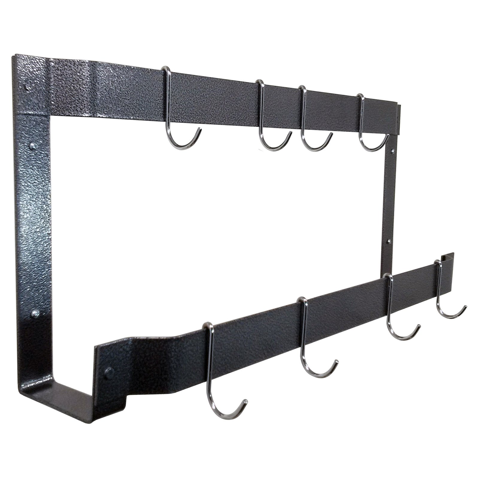 Rogar Offset Double Wall Mounted Pot Rack in Hammered Steel - Walmart.com