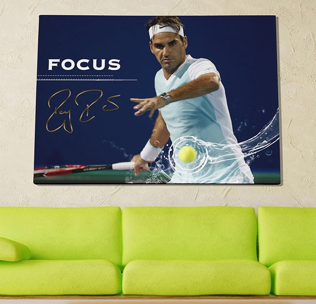 Roger Federer Focus Poster or Wrapped Canvas - Walmart.com