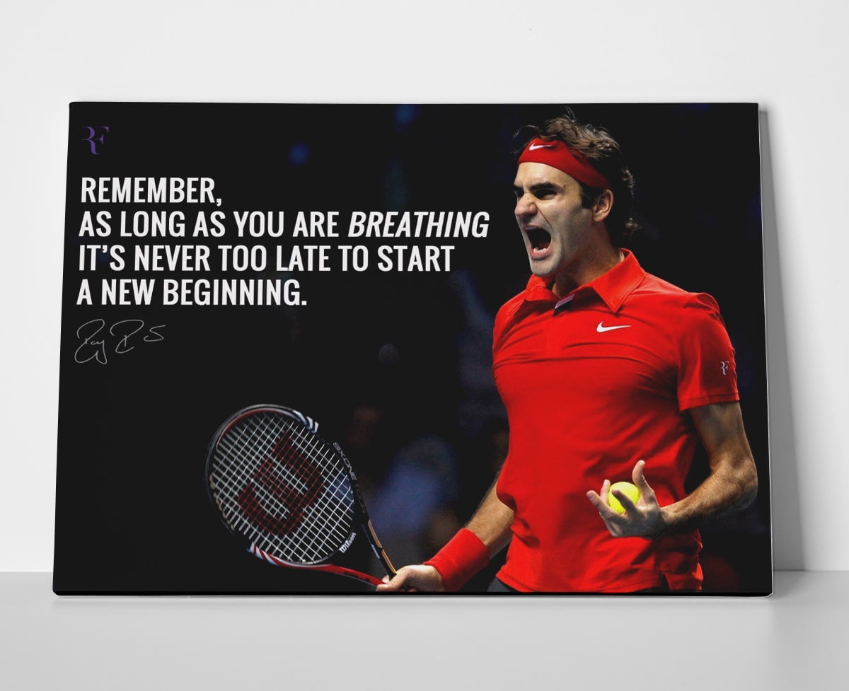 Roger Federer RF Quote Poster or Wrapped Canvas - Walmart.com