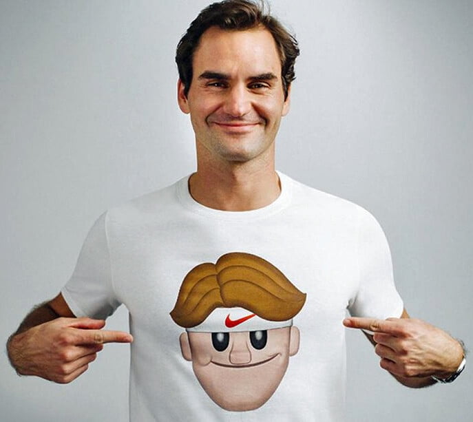 Roger Federer tennis emoji t-shirt - Walmart.com