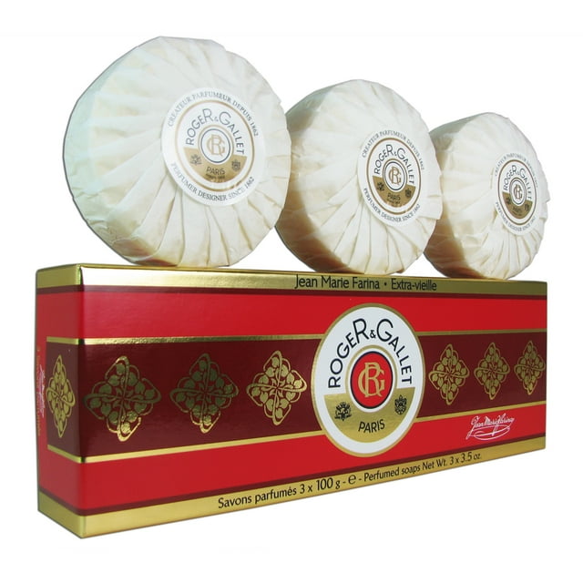 Roger & Gallet Jean Marie Farina Perfumed Soap Trio, 3x 100g, Enriched ...