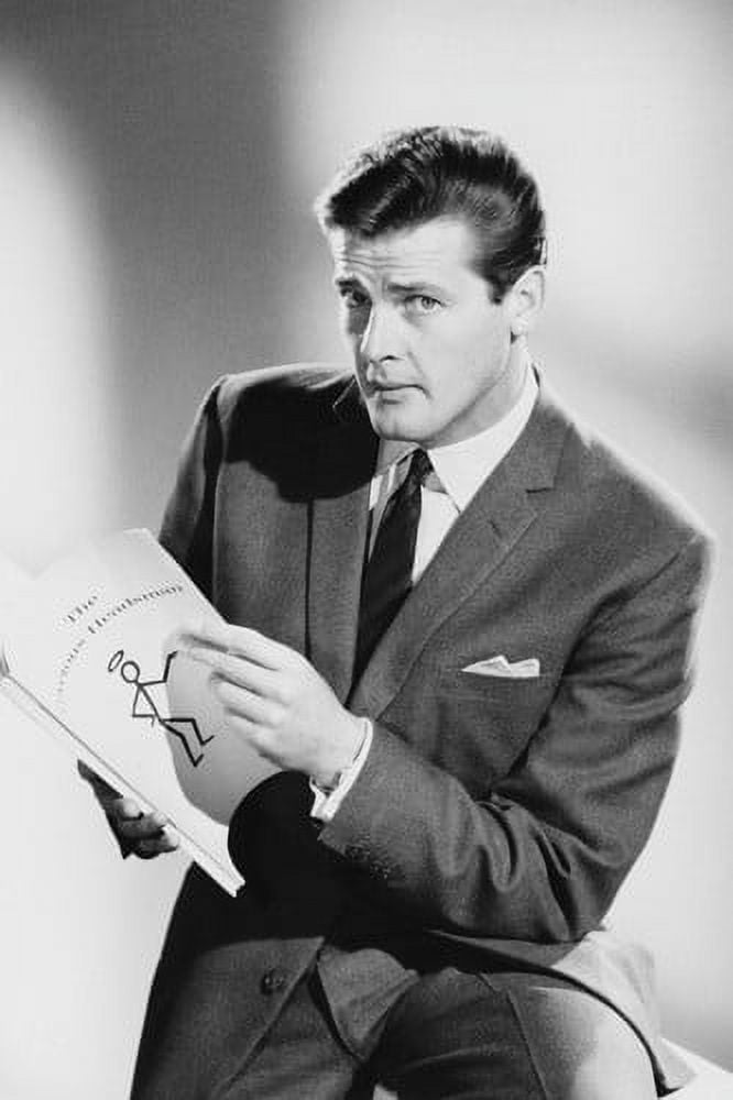 Roger Moore in The Saint 24x36 Poster reading script - Walmart.com