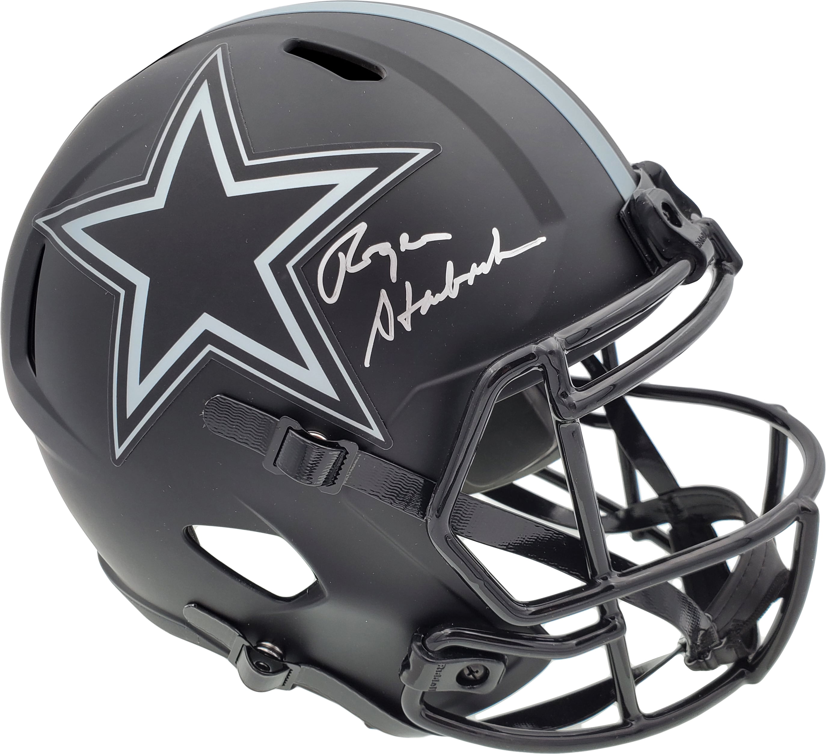 Roger Staubach Autographed Eclipse Black Dallas Cowboys Full Size Speed ...