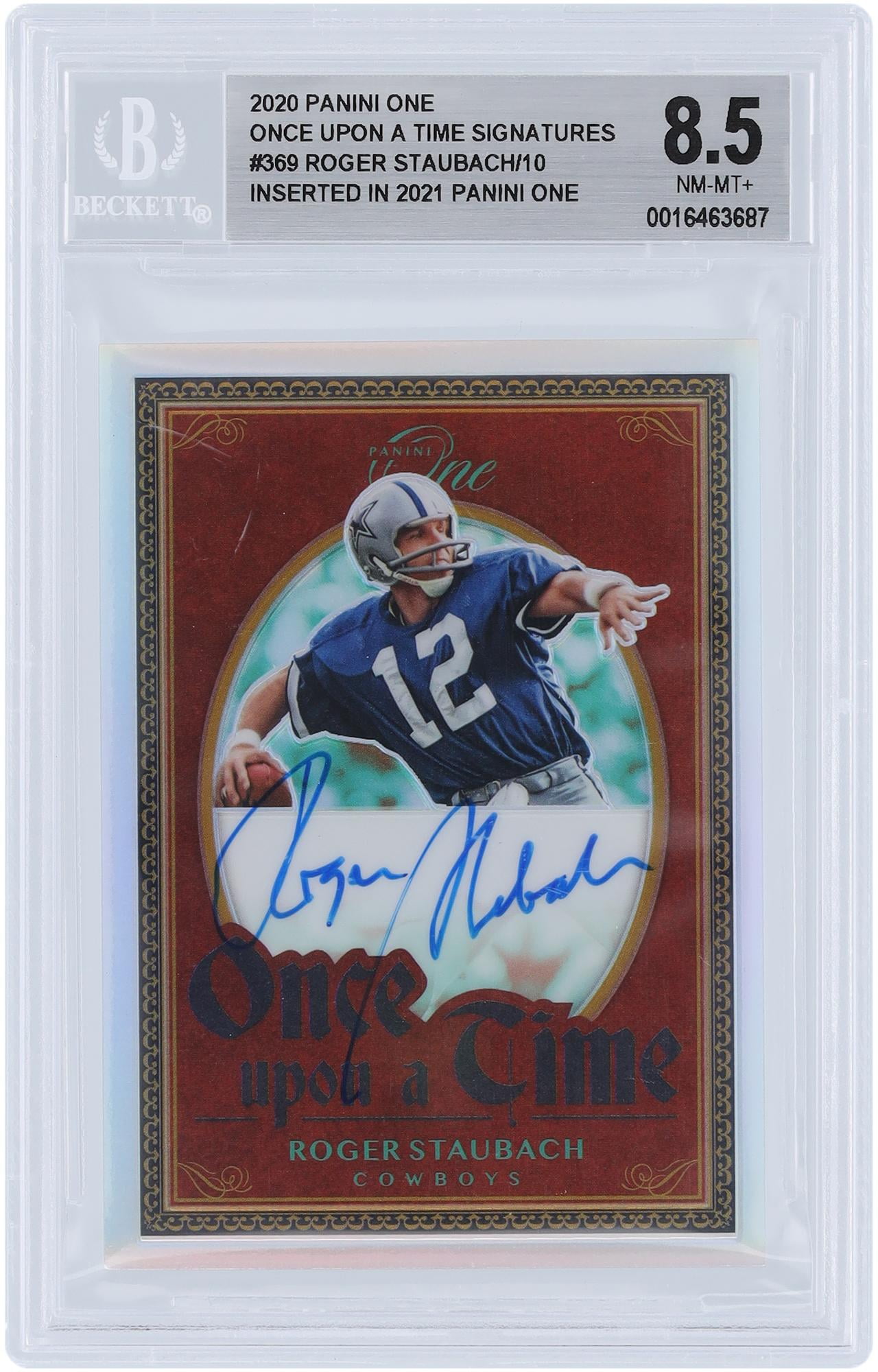 Roger Staubach Dallas Cowboys Autographed 2020 Panini One Once Upon a ...