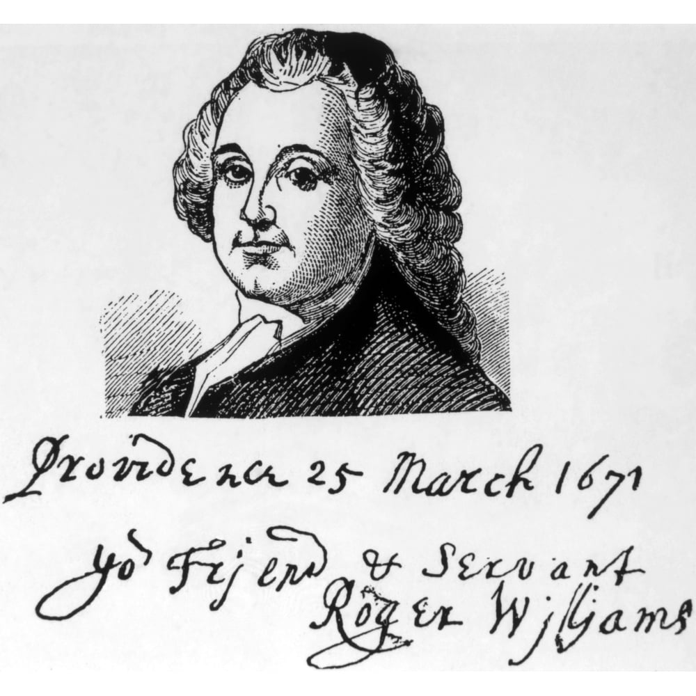 Roger Williams With His Signature History Poster Print - Walmart.com
