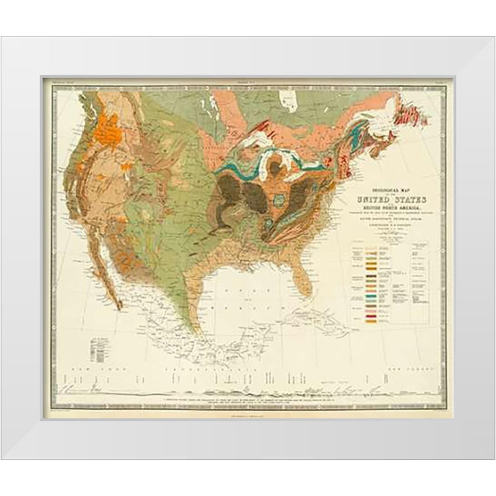 Rogers, Henry Darwin 23x20 White Modern Wood Framed Museum Art Print ...