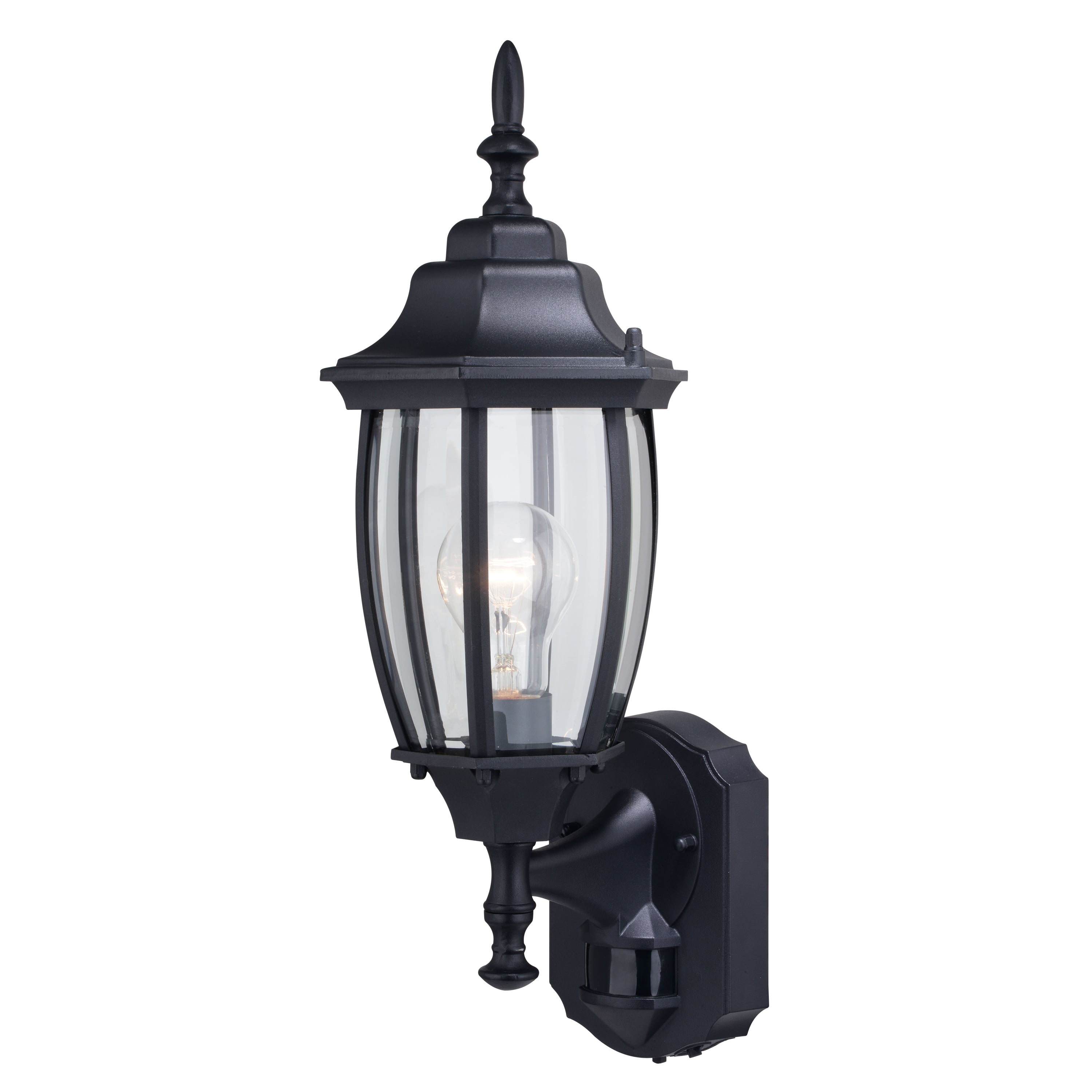 Rogers Park Aluminum 6.25-in. W 1 Light Black Motion Sensor Dusk to ...