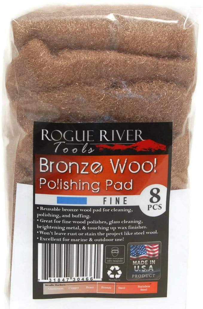 Rogue River Tools Bronze Wool Pads - FINE 8pc CHOOSE GRADE! Marine ...