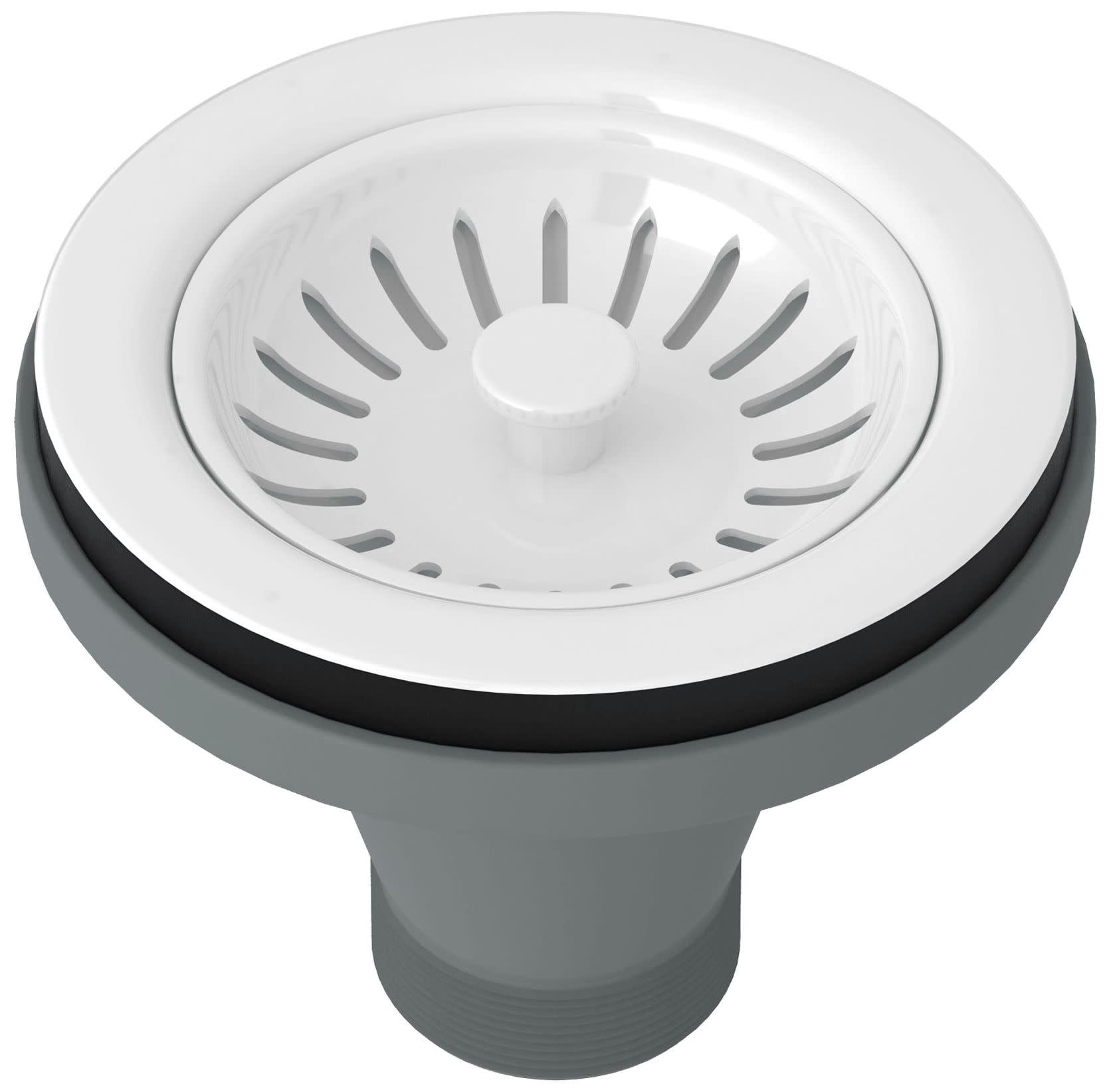 Rohl 735WH Basket Strainer without Pop-Up Manual Operation, White ...