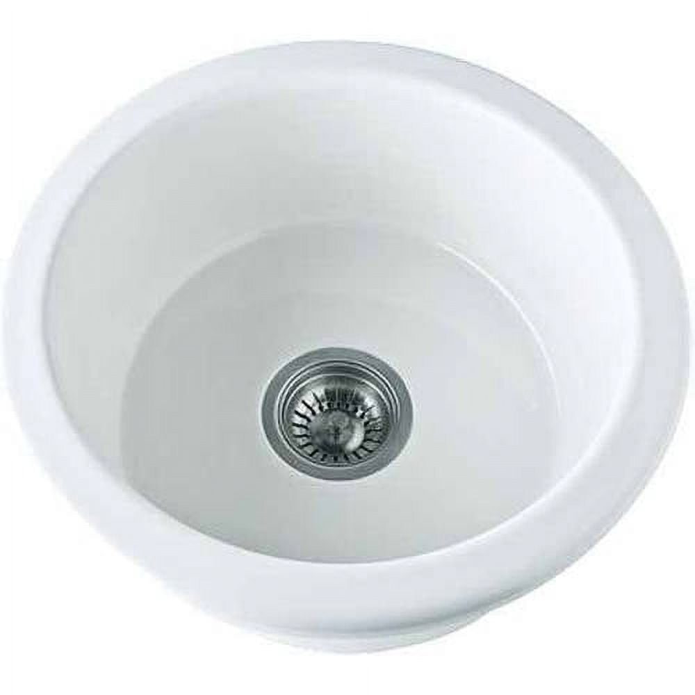 Rohl Allia Round Bar/Food Prep Sink In White Fireclay 18 1/8" Diameter ...