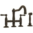 Rohl Italian Kitchen Acqui Three Leg Bridge Faucet With Metal Levers ...