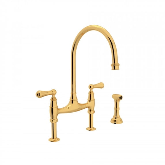 Rohl Perrin & Rowe Georgian Era Bridge Kitchen Faucet with Side Spray ...