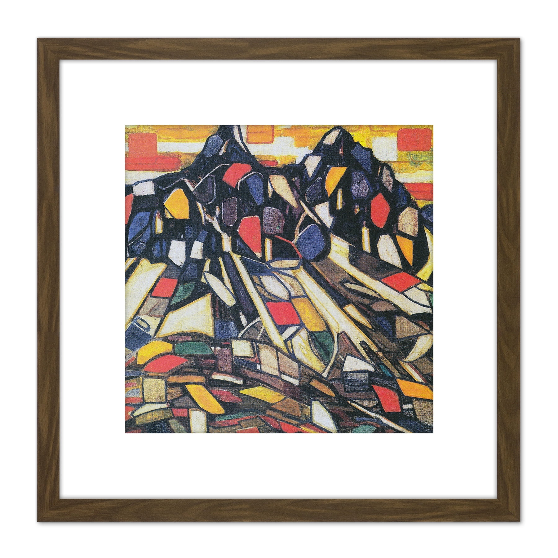 Rohlfs Berg Mountain Expressionist Painting 8X8 Inch Square Wooden ...