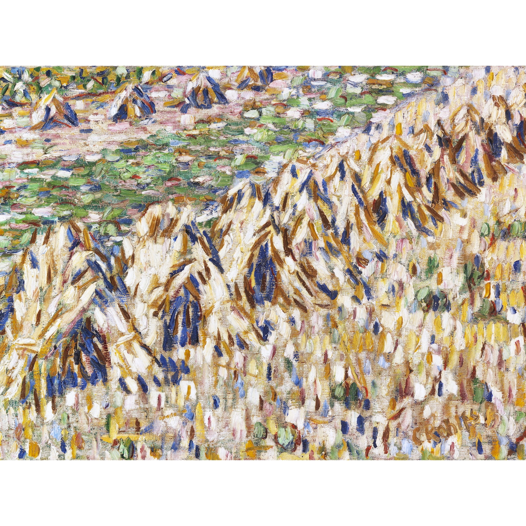 Rohlfs Grain Stacks Cornfield Expressionist Painting Extra Large Art ...