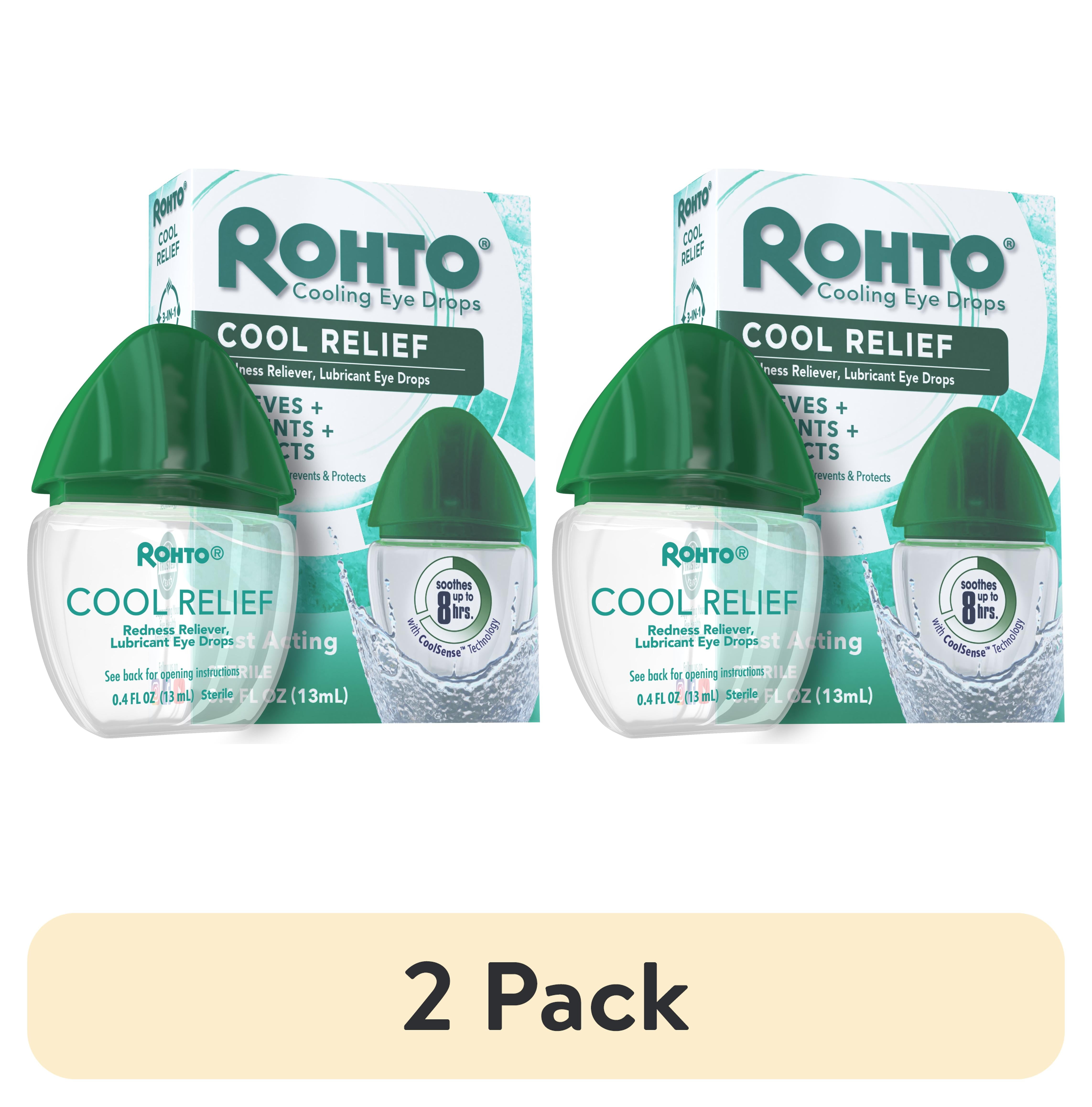 (2 pack) Rohto® Cool Redness Relief Cooling Eye Drops, 0.4 fl oz ...