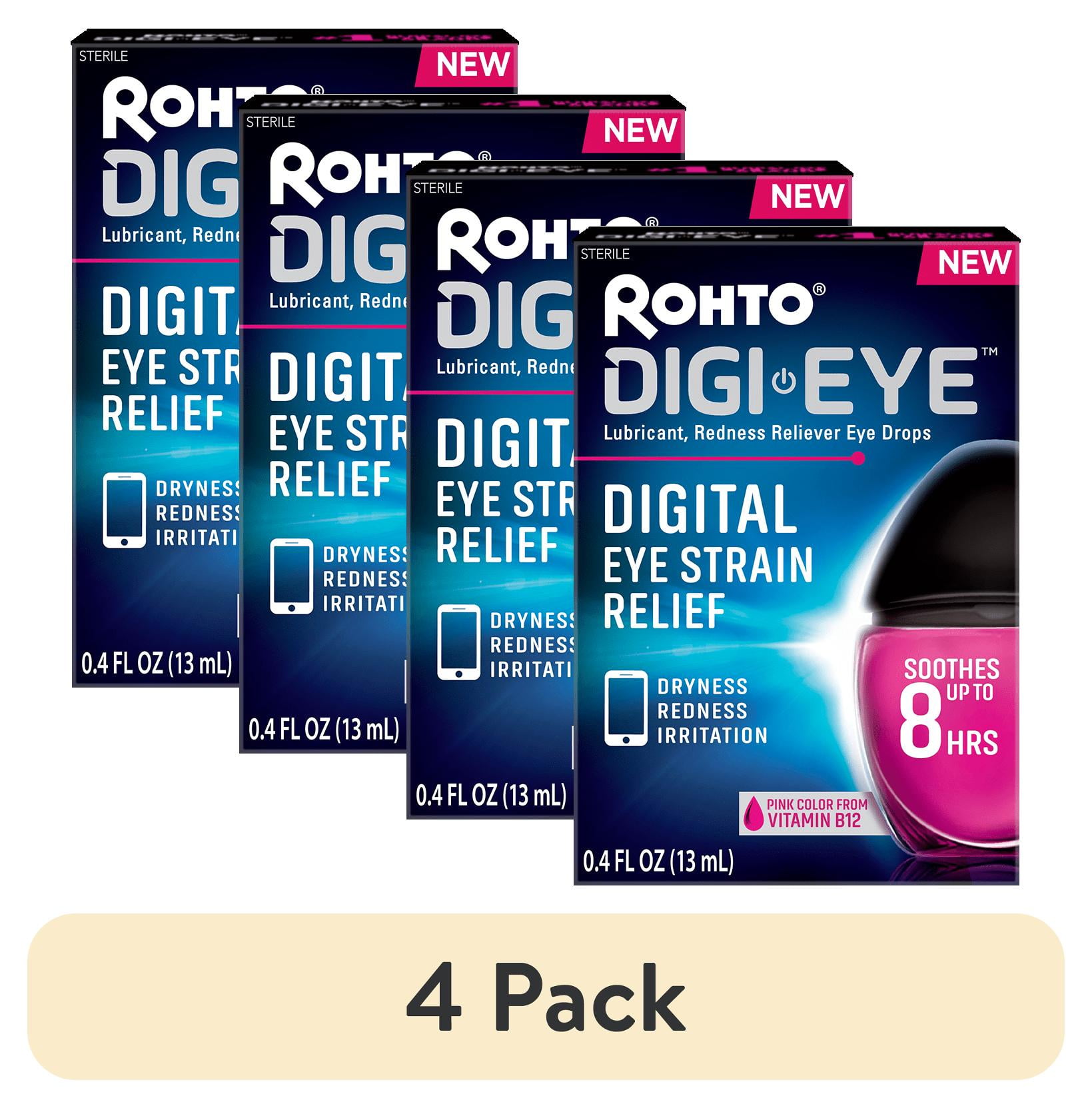 (4 pack) Rohto Digi-Eye Digital Eye Strain Eye Drops, Redness Reliever ...
