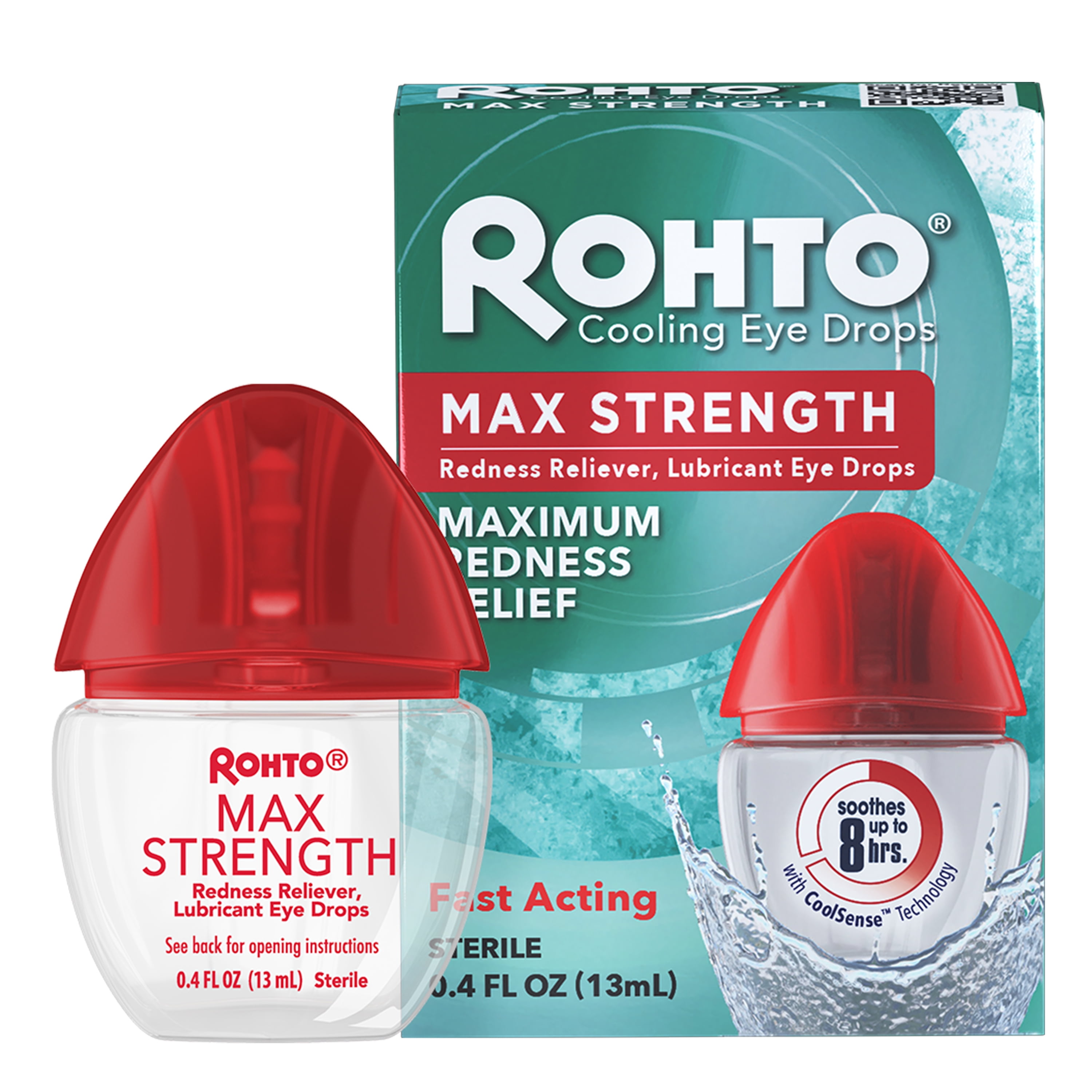 Rohto Max Strength Redness Reliever, Lubricant Eye Drops, Redness & Dry ...