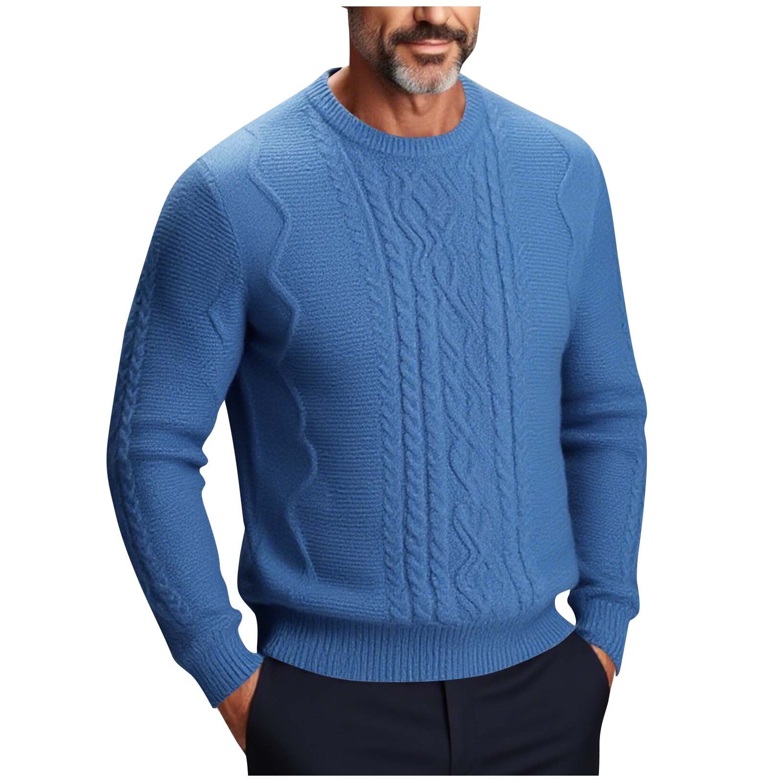 ZQUUVOU Fall Trendy Swearter for Men Silm Solid Color Pullover Casual ...
