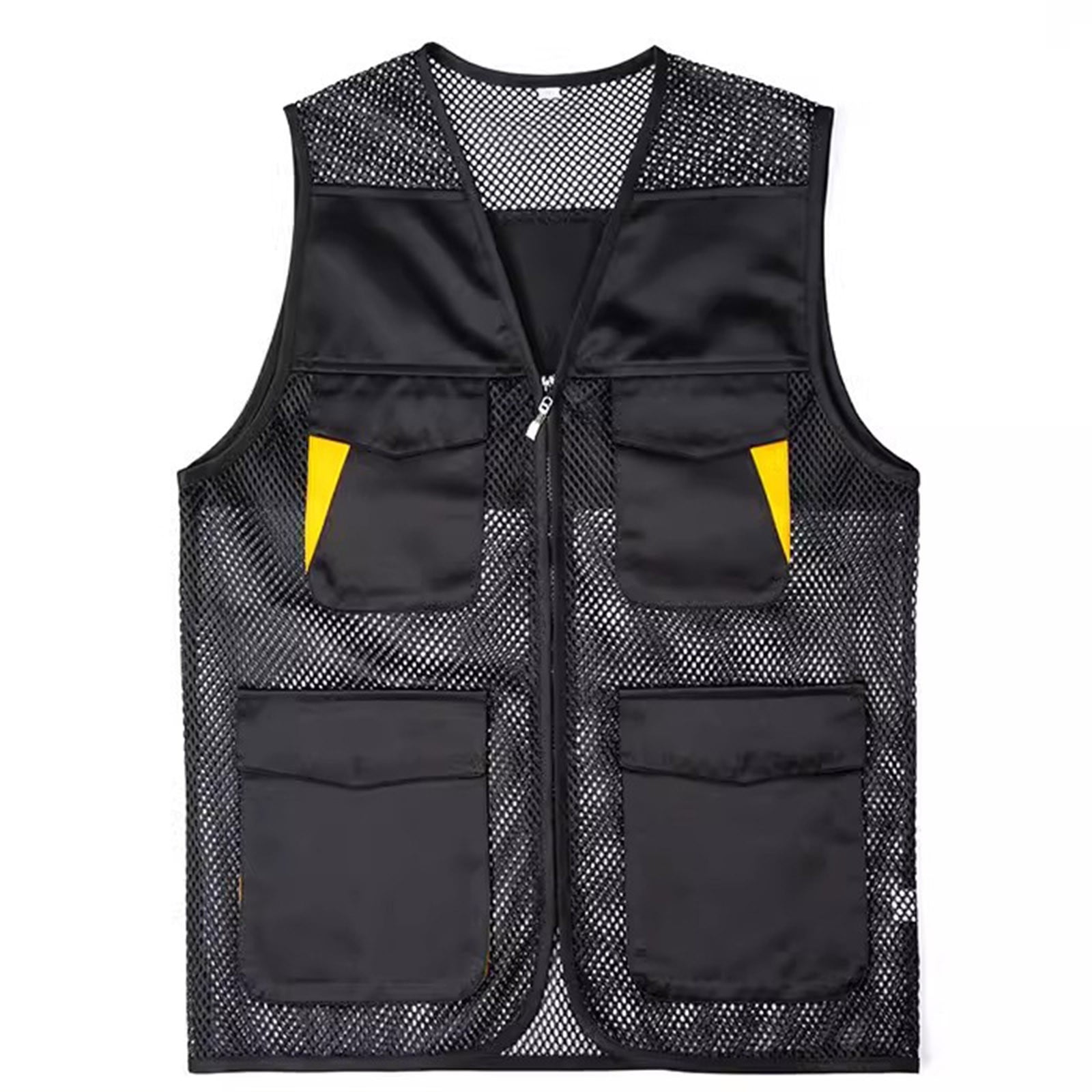 Rohuuque Men's Work Vest Safety Vests Stand Collar Utility Pockets for ...