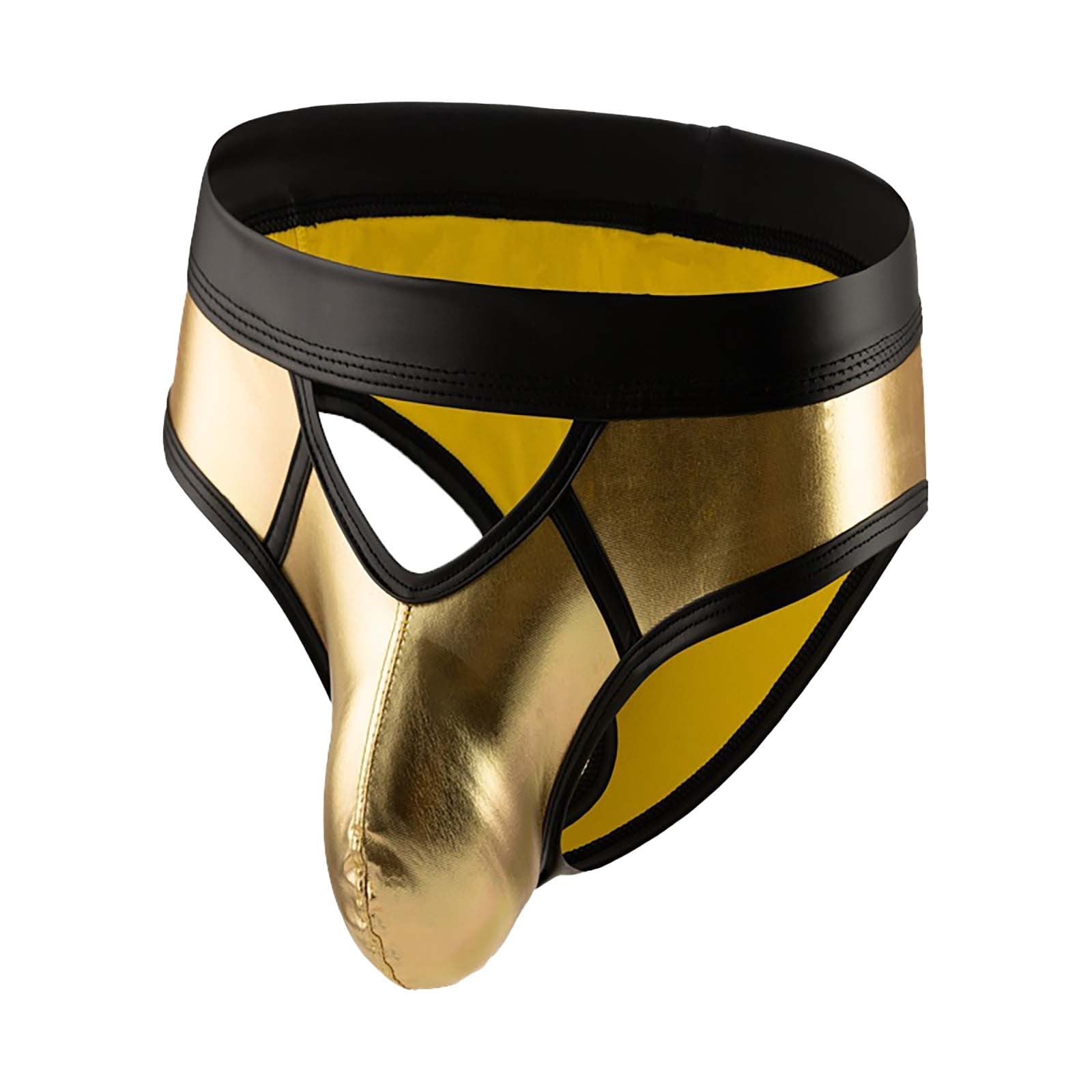 Rohuuque Underwear Briefs for Men Patent Leather Underwear Contrast ...