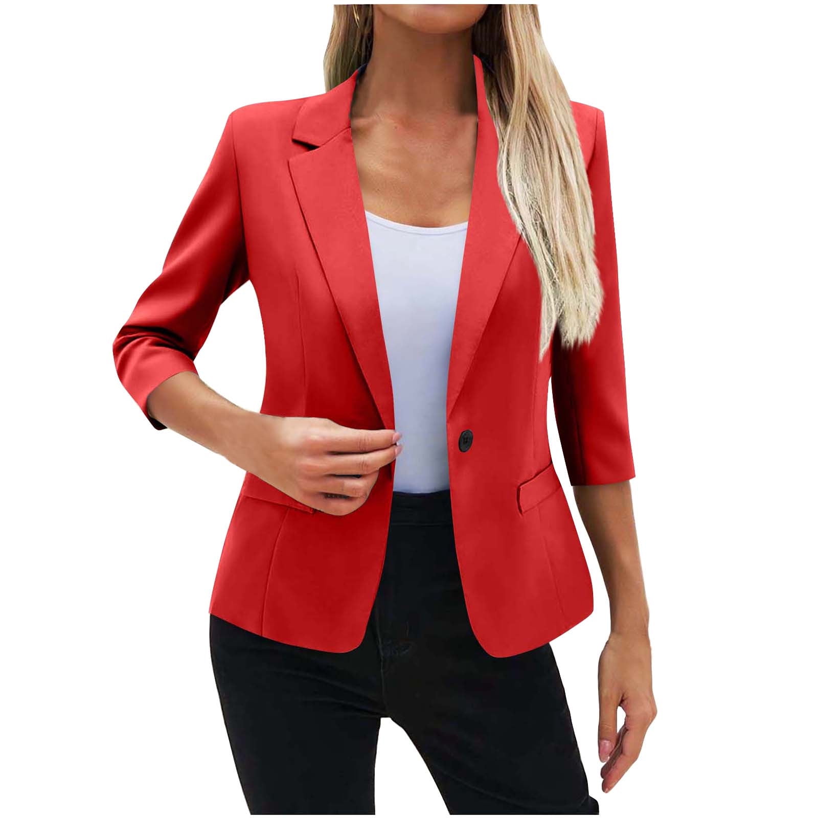 Rohuuque Women's Blazer Business Casual Open Front Silm Suits Jakcets ...