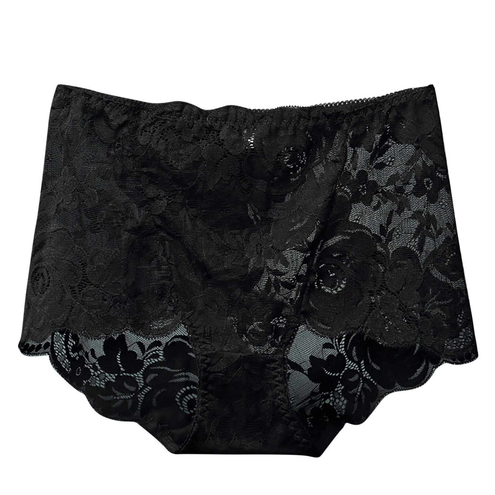 Rohuuque Women's Lace Panties Plus Size High Waist Sheer Lace Underwear ...