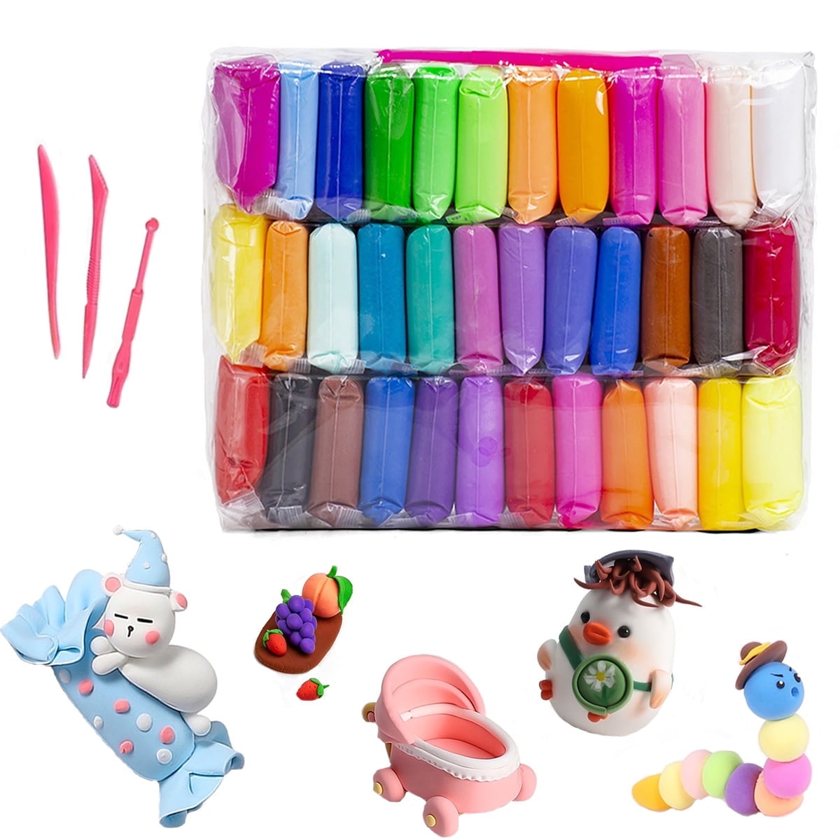 Rohy Modeling Clay Kit for Kids 36 Colors Air Dry Ultra Light Clay Oven ...