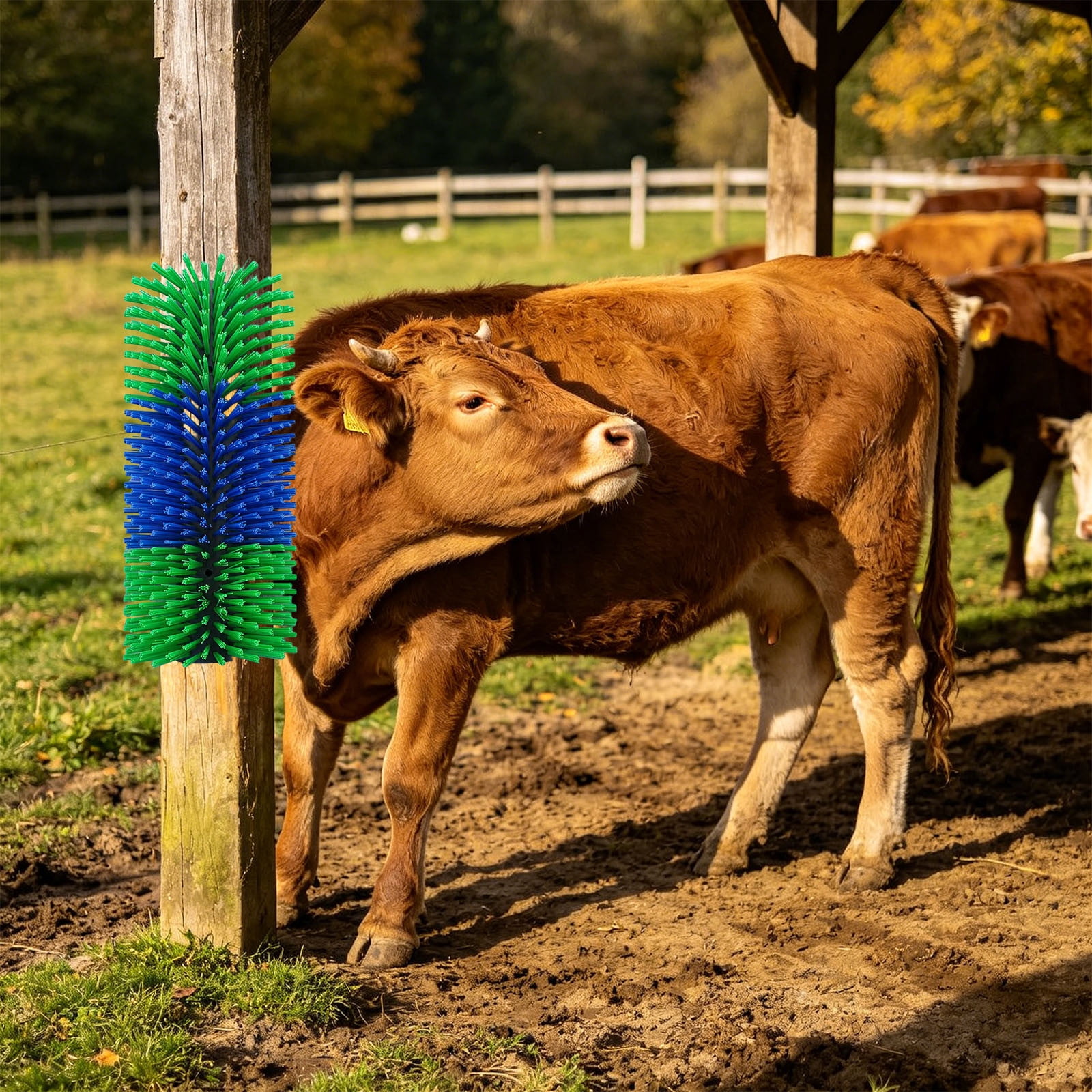 Roiihwy Rotary Cow Horse Body Brush 17.1x7.6in Livestock Itch Scratcher ...