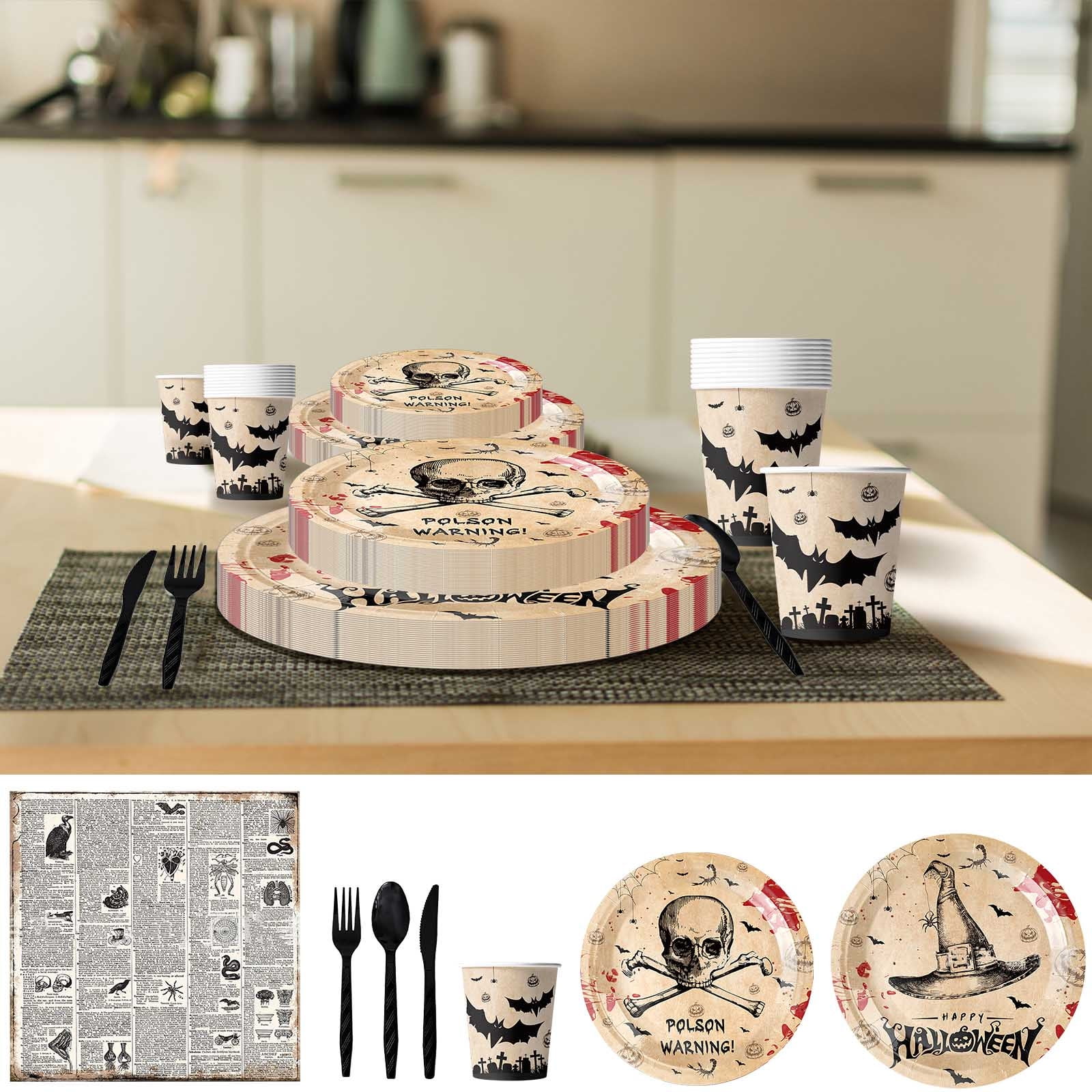 10 Pcs Halloween Paper Plates and Napkins Happy Halloween Disposable ...