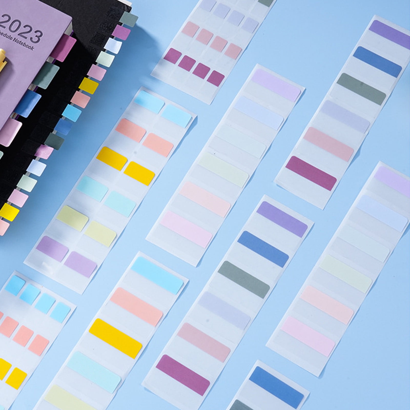 Rojia 10 Sheets Sticky Tabs Multi-Colored Indexing Tabs Repositionable ...