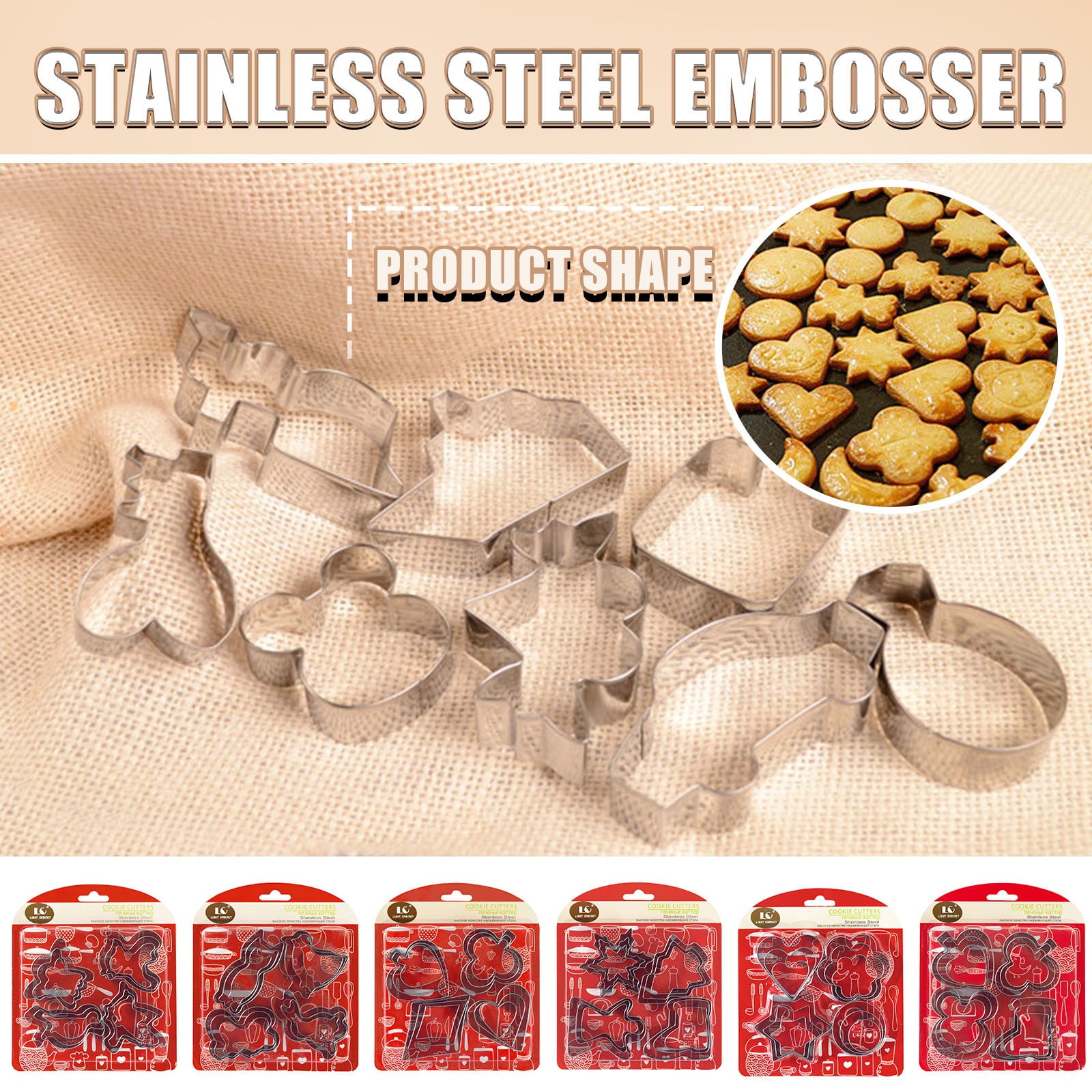 12 Pcs Cutter Stainless Steel Cookie Cutter with Different Shape for ...