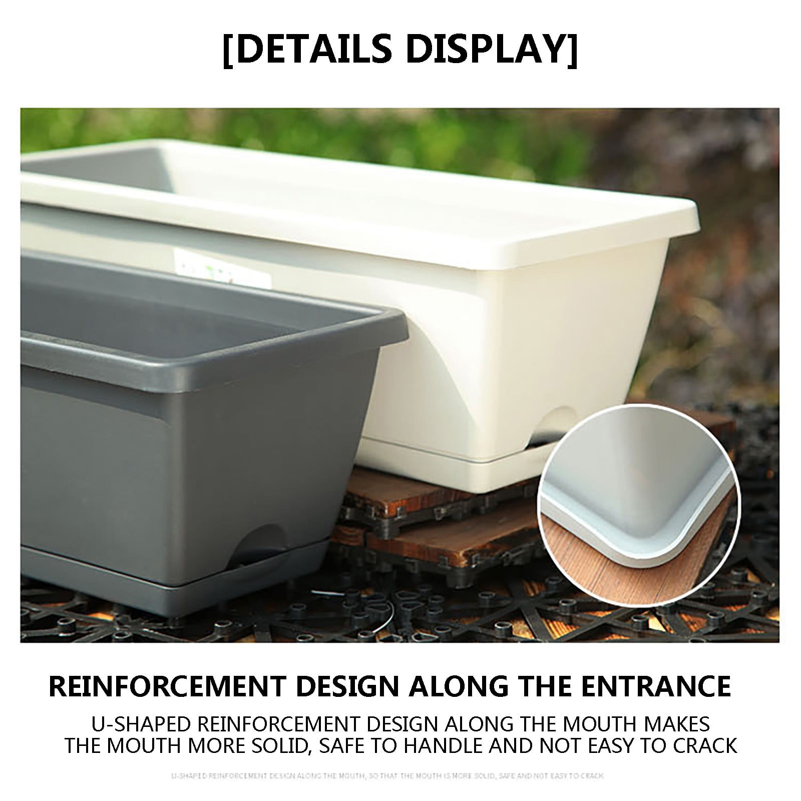 14 Inch Plastic Rectangular Window Planter Box, Window Vegetable ...