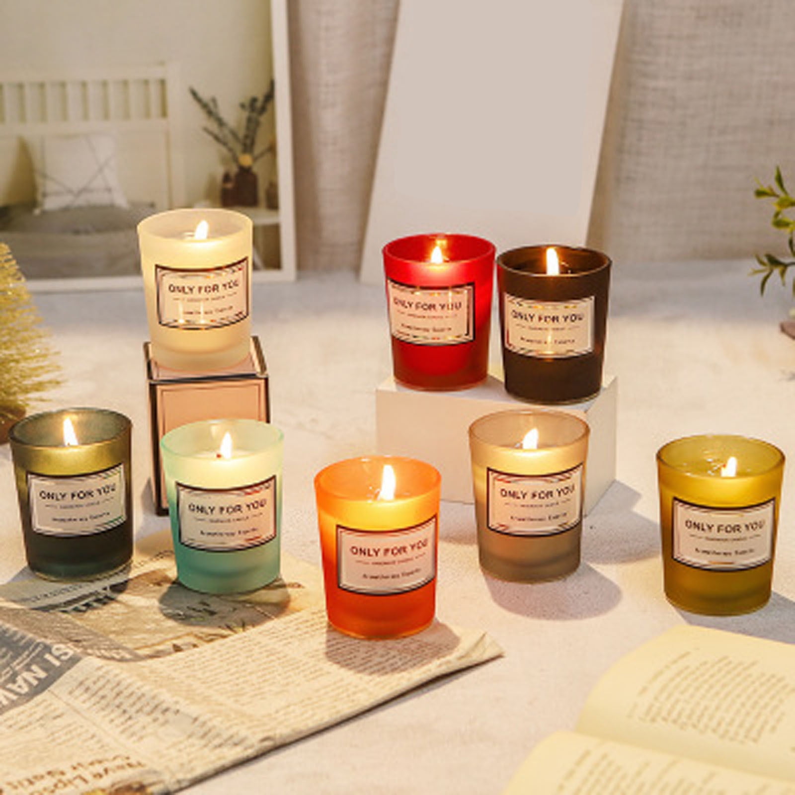 1Pcs Scented Candles for Home, Jar Candles Gift Set for Women Long ...