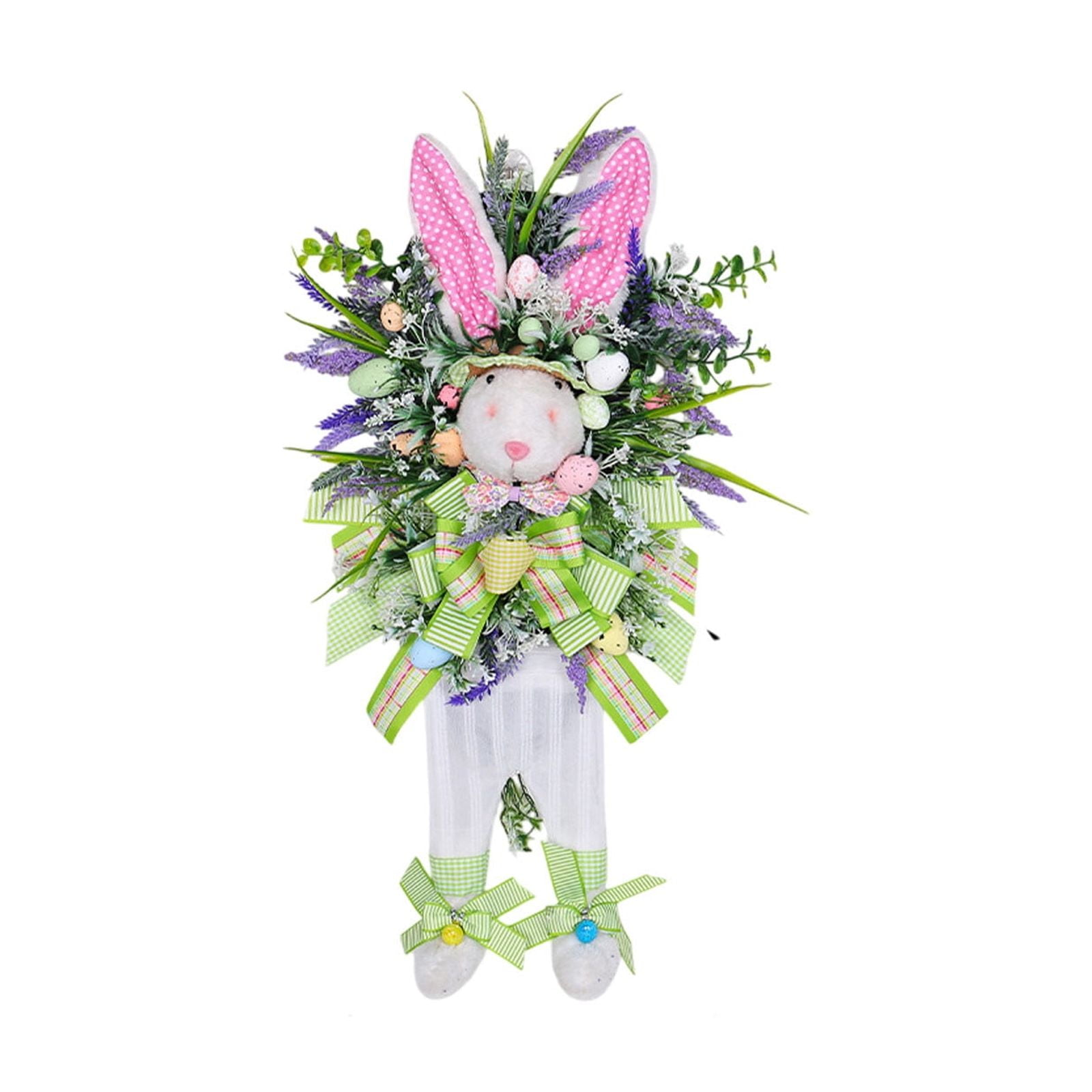 23.6 Inch Easter Bunny Wreath Decorations, Easter Spring Wreath Front ...