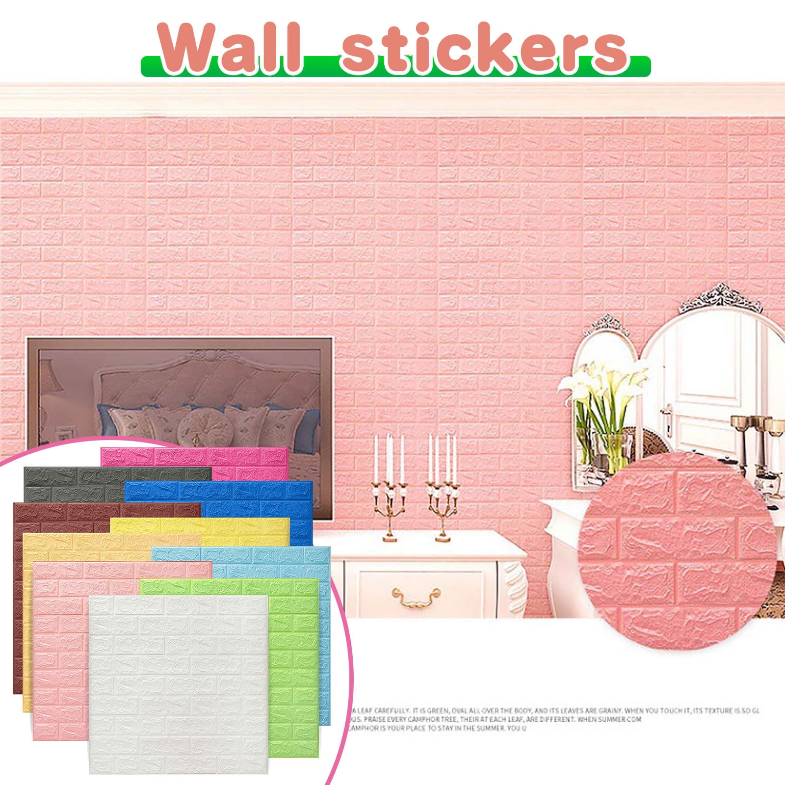 3D Self-Adhesive Brick Wallpaper, 27.5x30 Inches, Waterproof EVA Peel ...