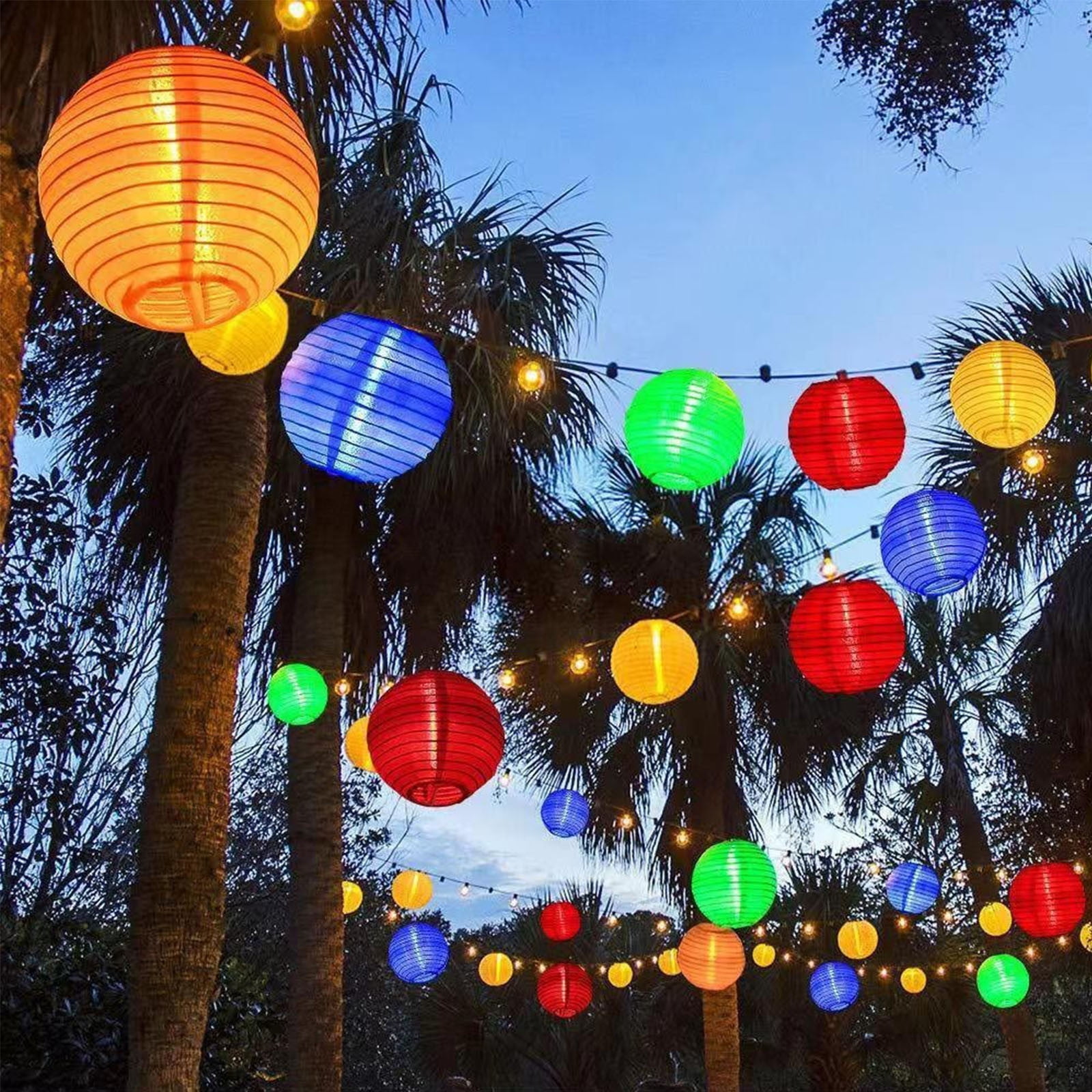 Rojia 4.9Ft Outdoor White Lantern String Lights, Mini Lantern String ...