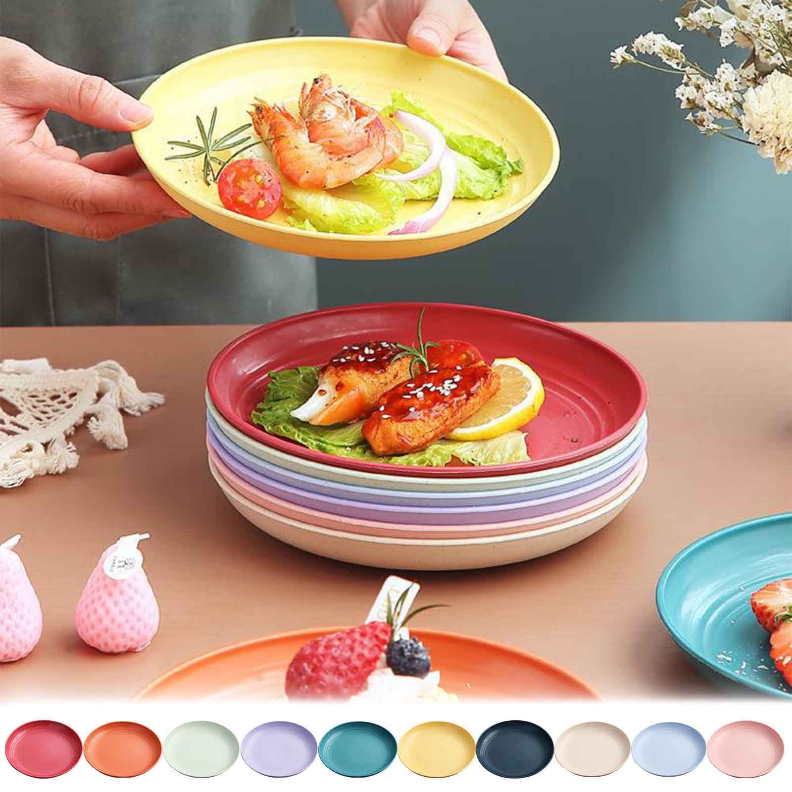 6.9 inch Plastic Plates Reusable, Plastic Dinner Plates, Dishwasher ...