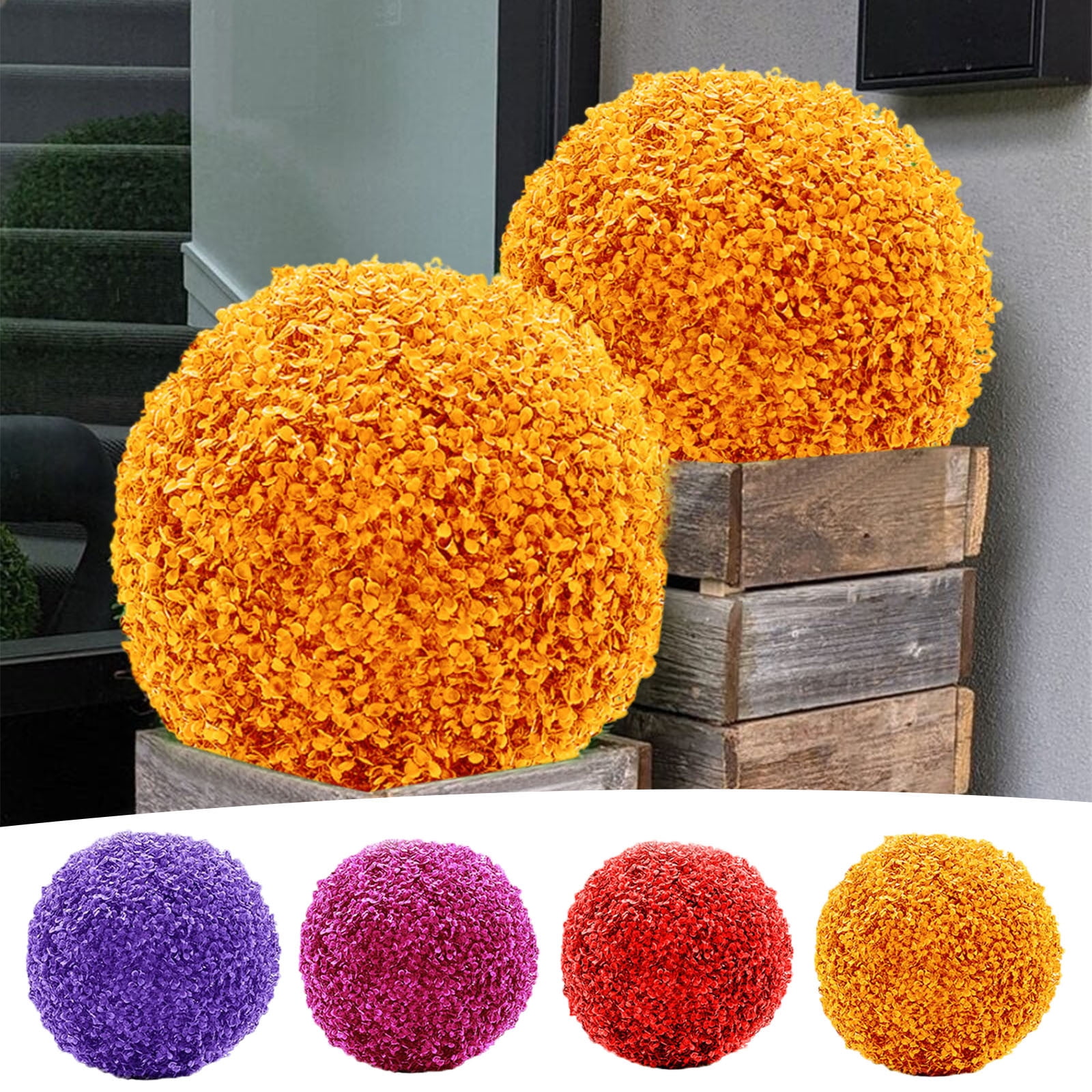 Rojia Artificial Flowers for Decor, 7.87 Inch Simulated Flower Ball ...