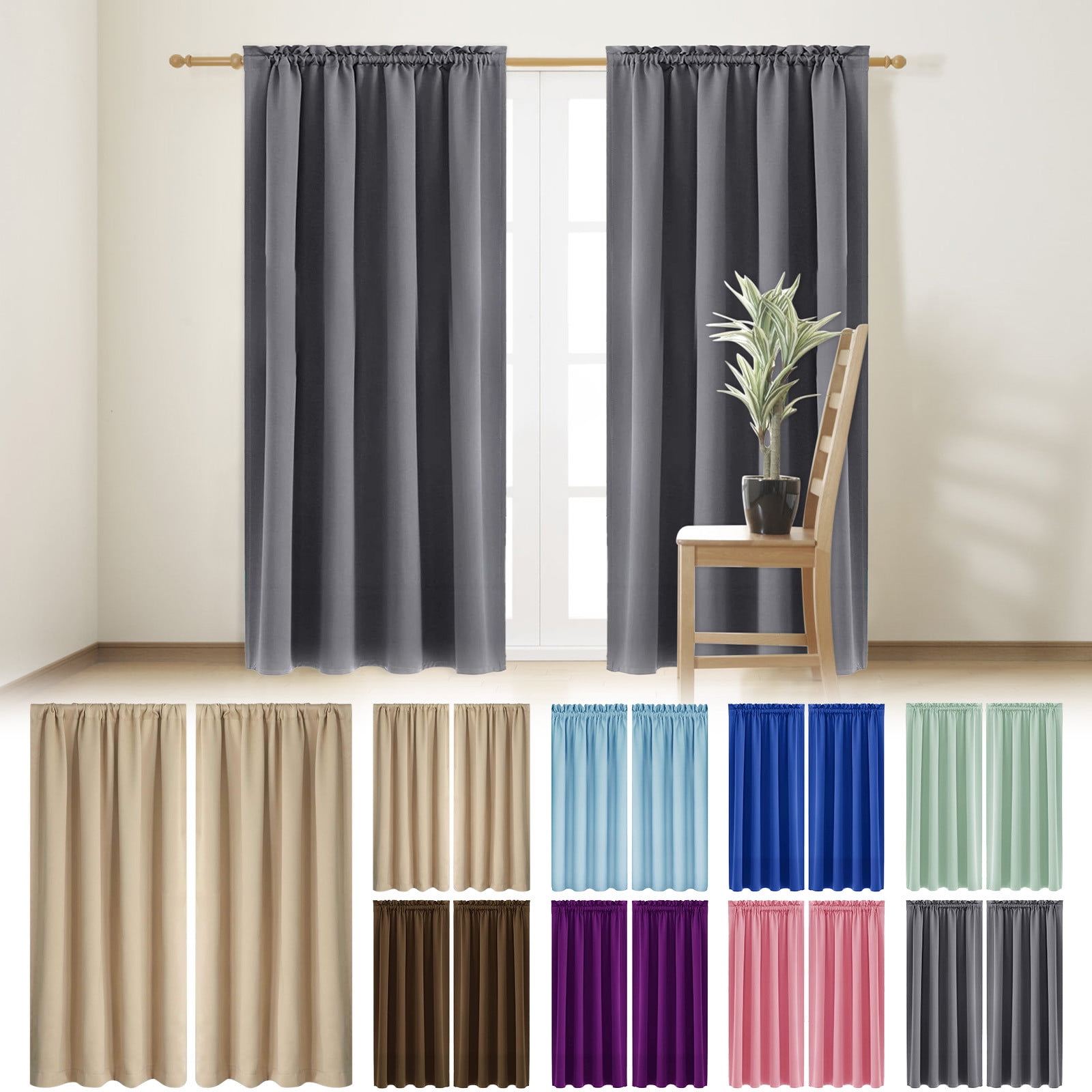Blackout Curtains, Thermal Insulated, for Bedroom and Living Room ...